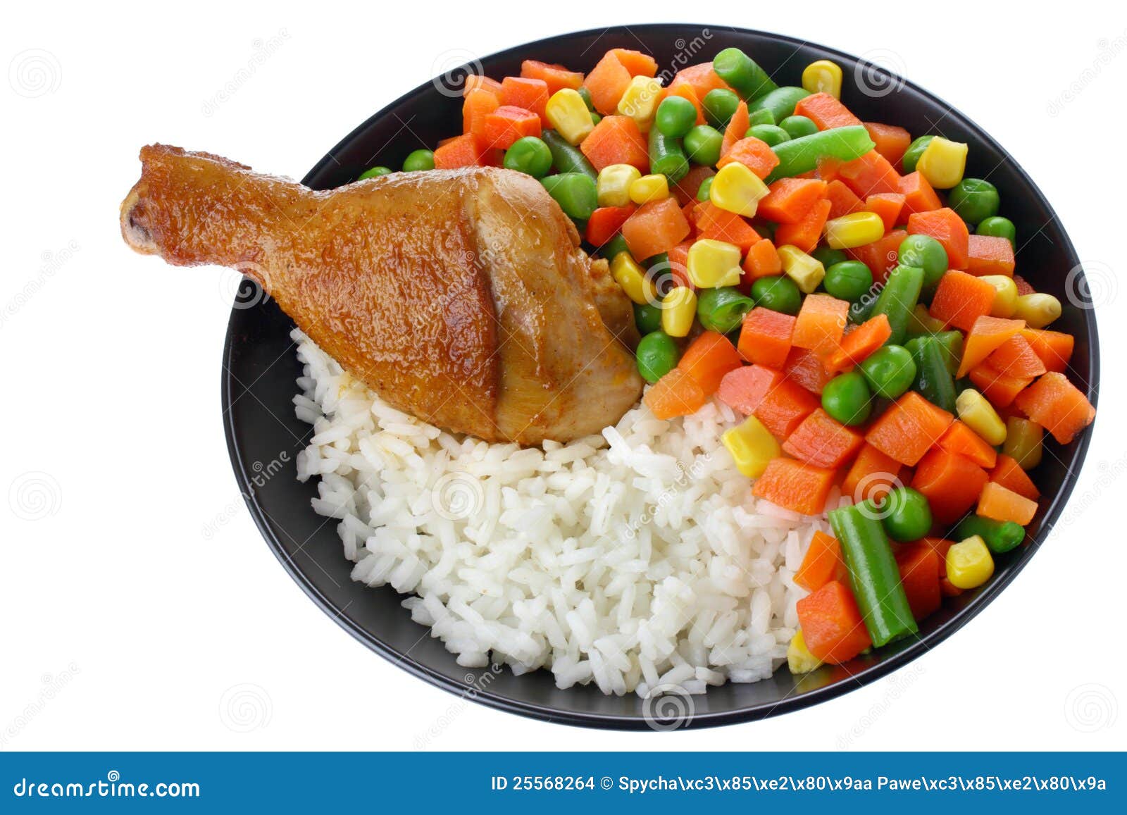 Fried Chicken Leg Rice Vegetables Stock Images - Download 385 Royalty ...