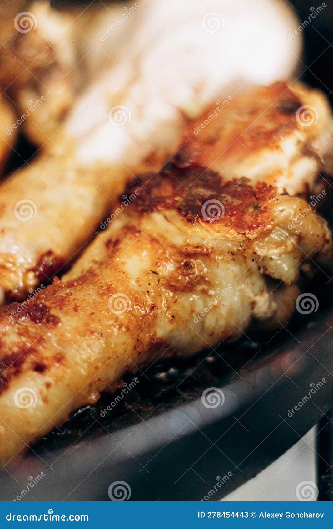 Fried Chicken Legs Lie on a Plate after Cooking Stock Image - Image of ...