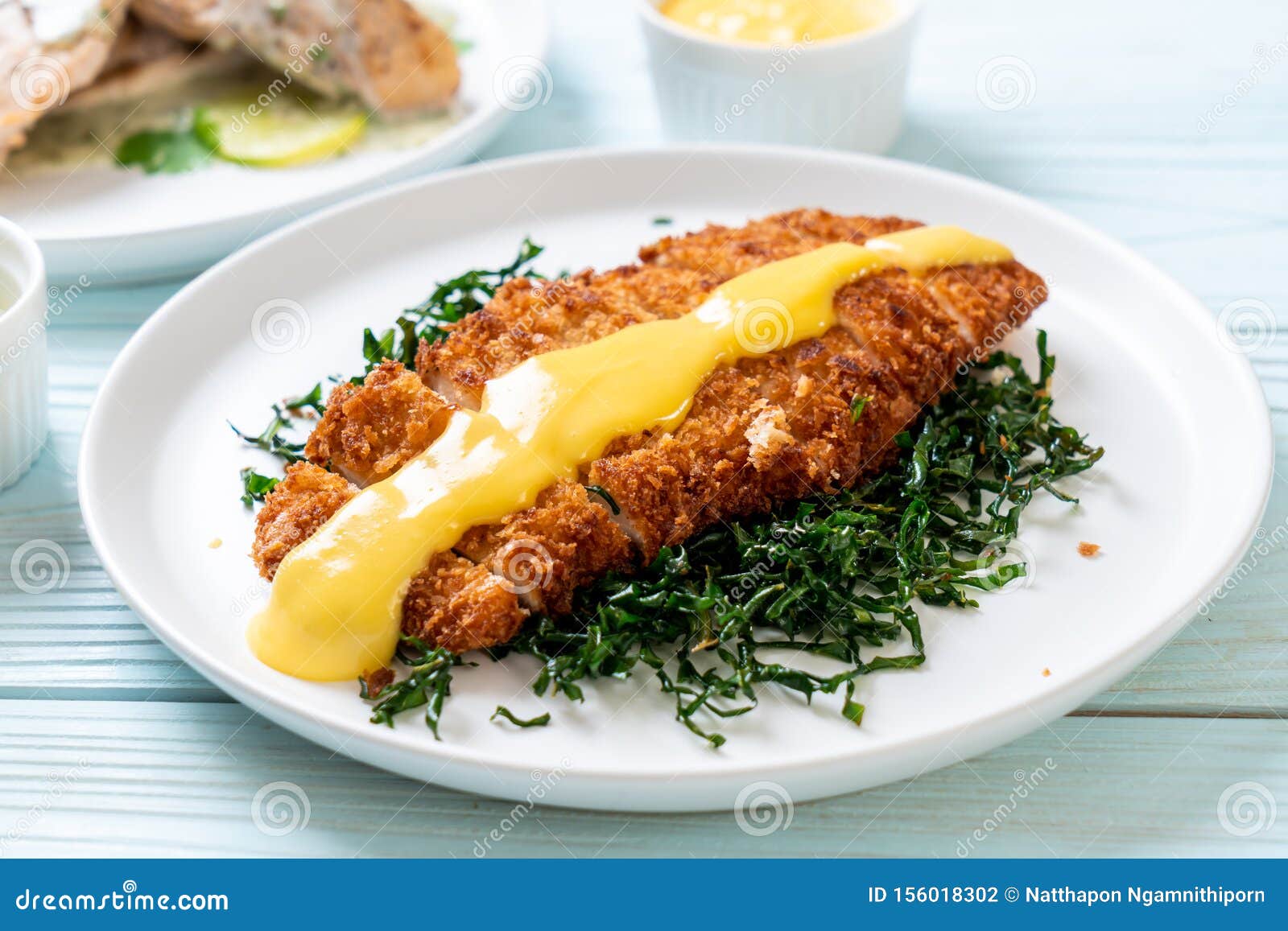 Fried Chicken with Lemon Lime Sauce Stock Photo - Image of roast, brown ...