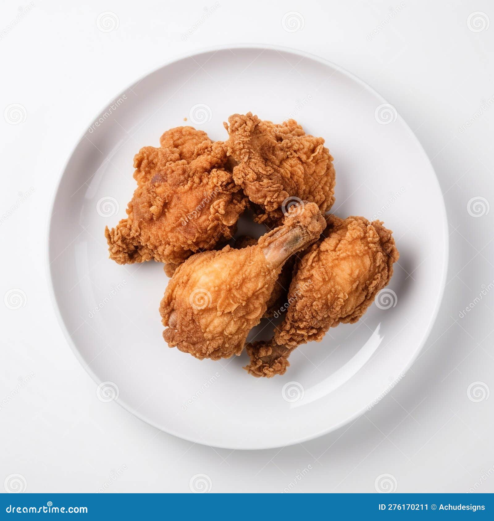 Fried Chicken Like Kfc in a Plate Stock Illustration - Illustration of ...