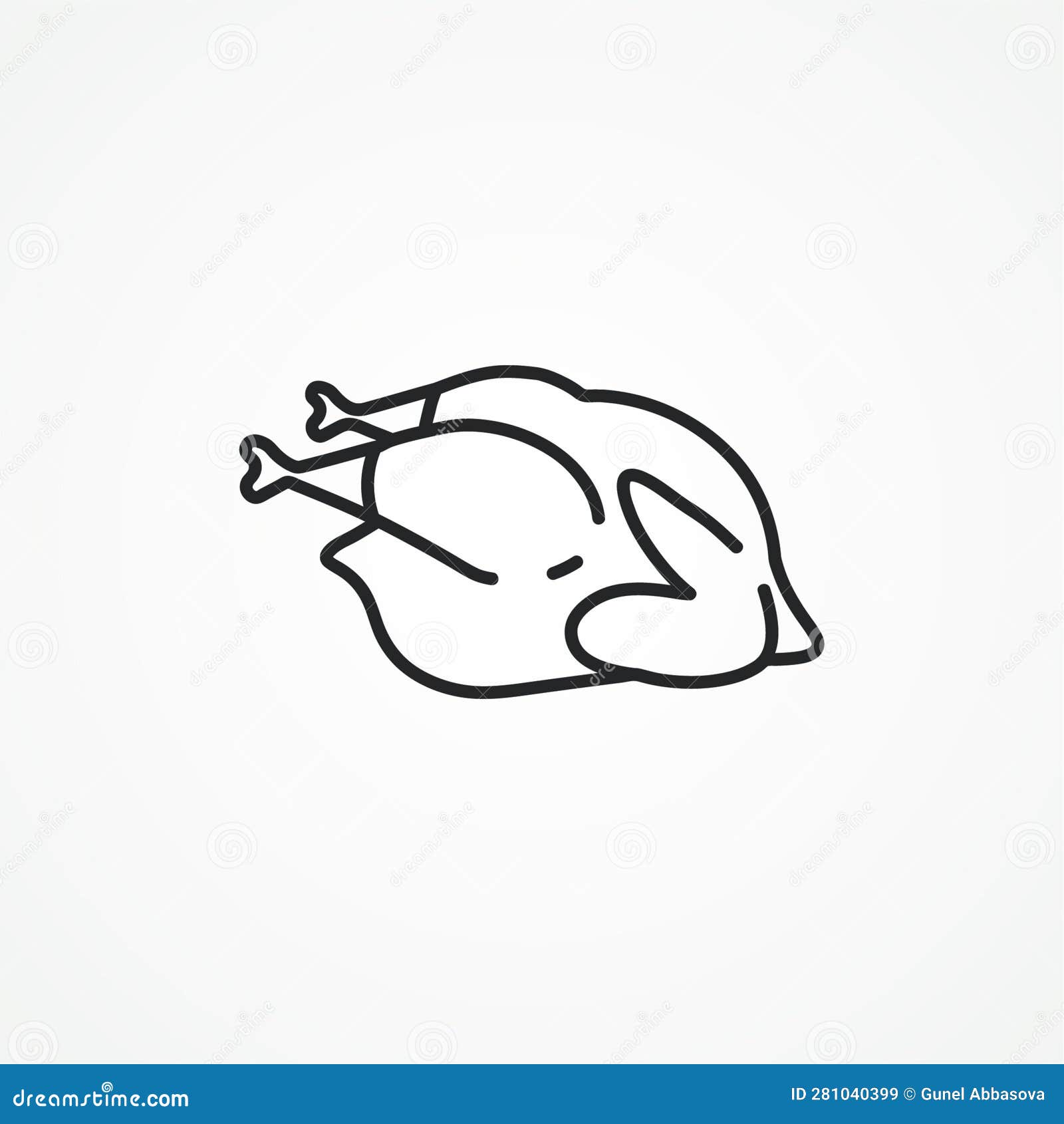 Fried chicken line icon. stock vector. Illustration of design - 281040399