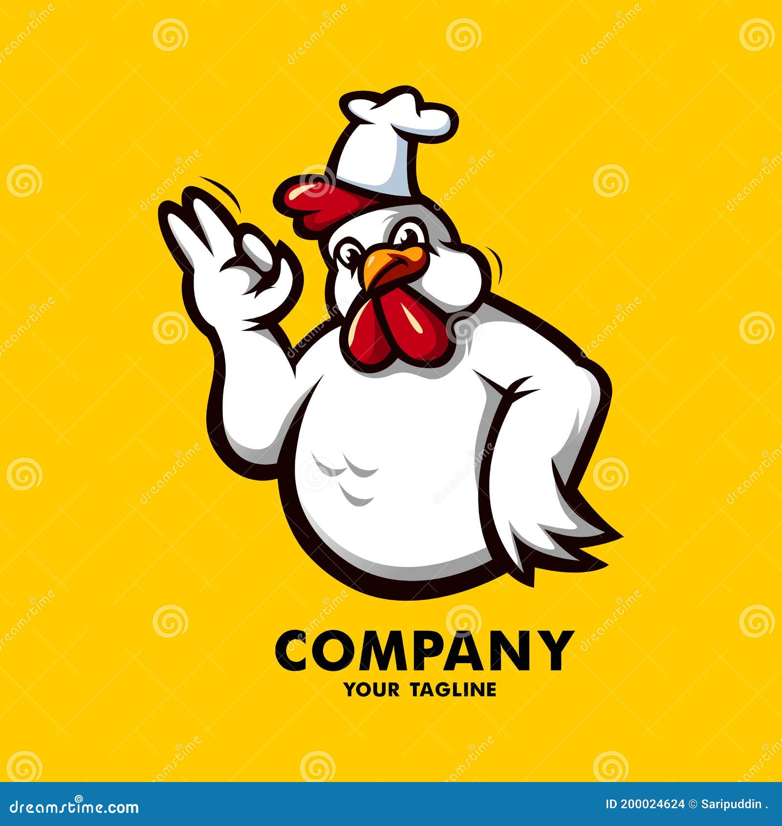 Fried chicken logo stock vector. Illustration of fastfood - 200024624