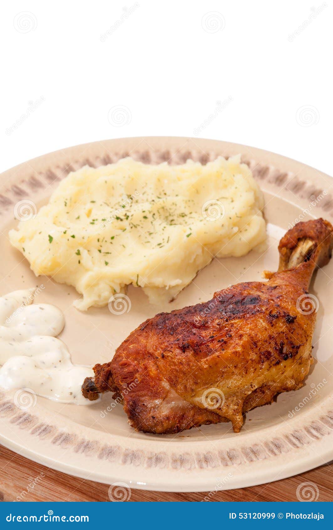 Fried Chicken with Mashed Potatoes Stock Image - Image of dining ...