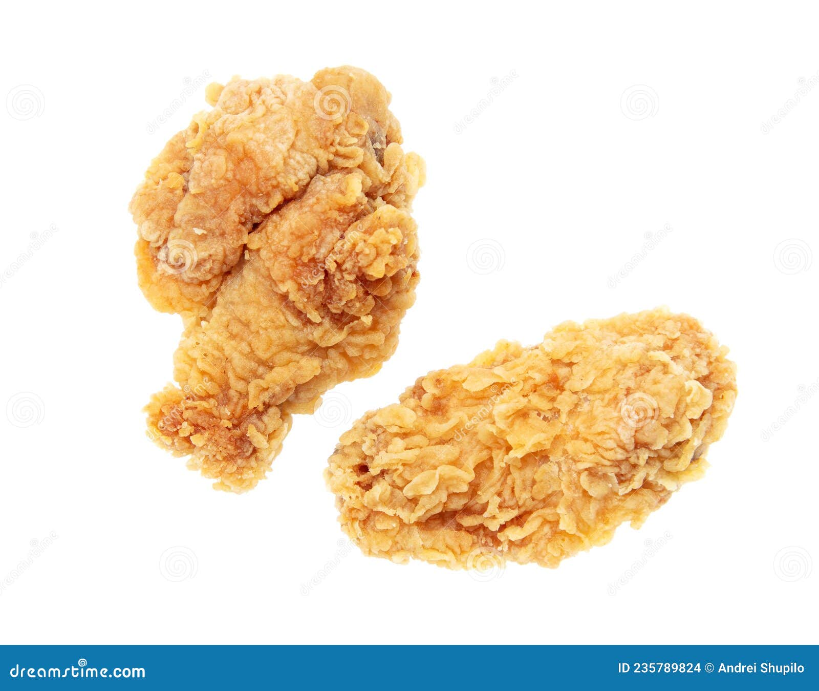 Fried Chicken Meat in Batter Isolated on a White Stock Photo - Image of ...