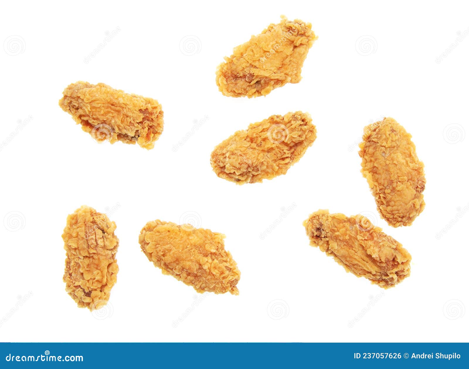 Fried Chicken Meat in Batter Isolated on a White Stock Photo - Image of ...