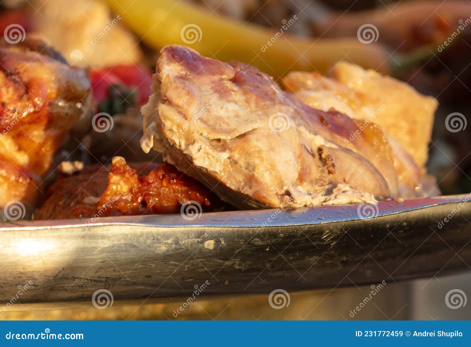 Fried Chicken Meat in a Restaurant. Stock Image - Image of restaurant ...