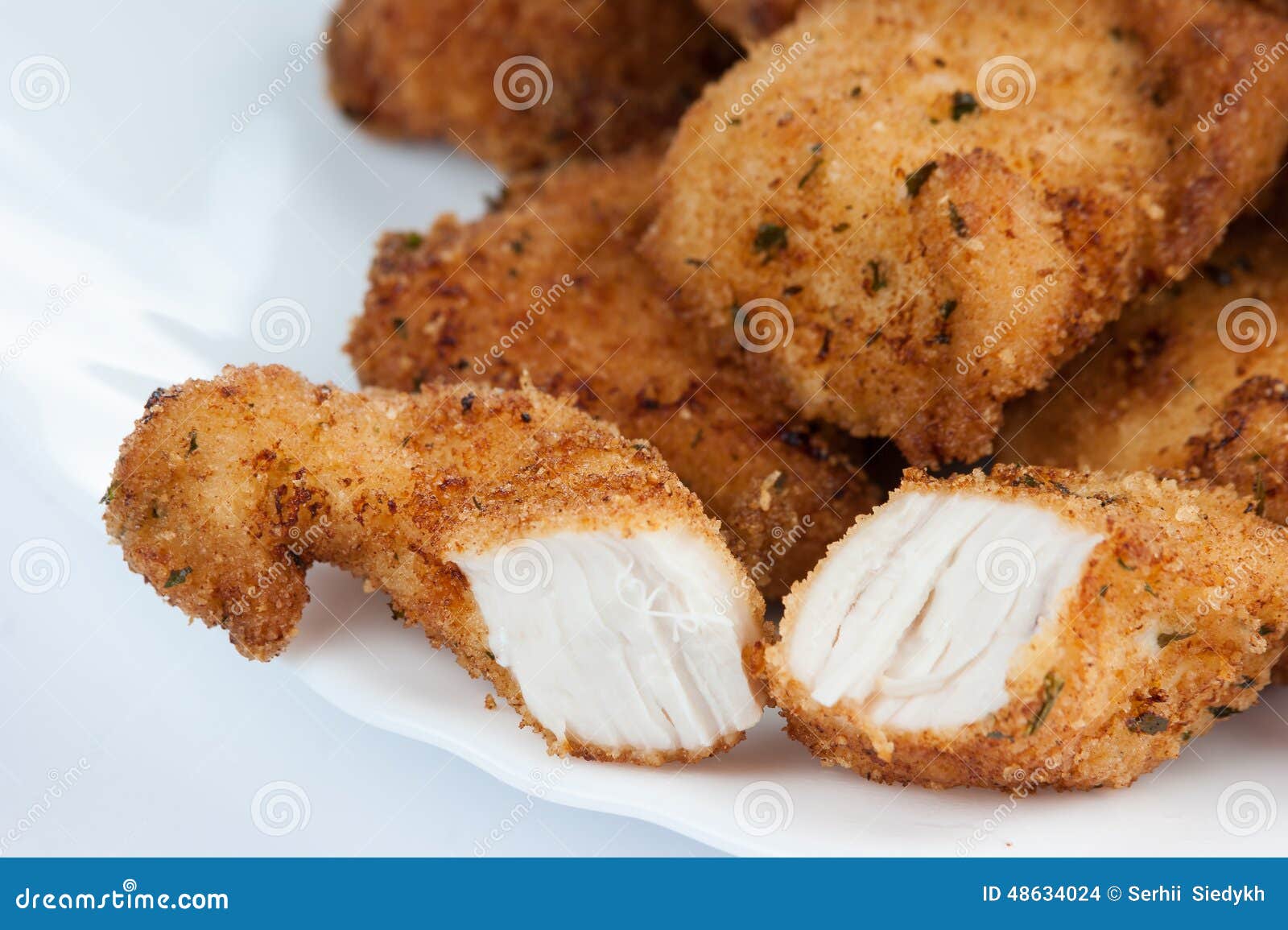 Fried chicken meat stock photo. Image of studio, appetizing - 48634024
