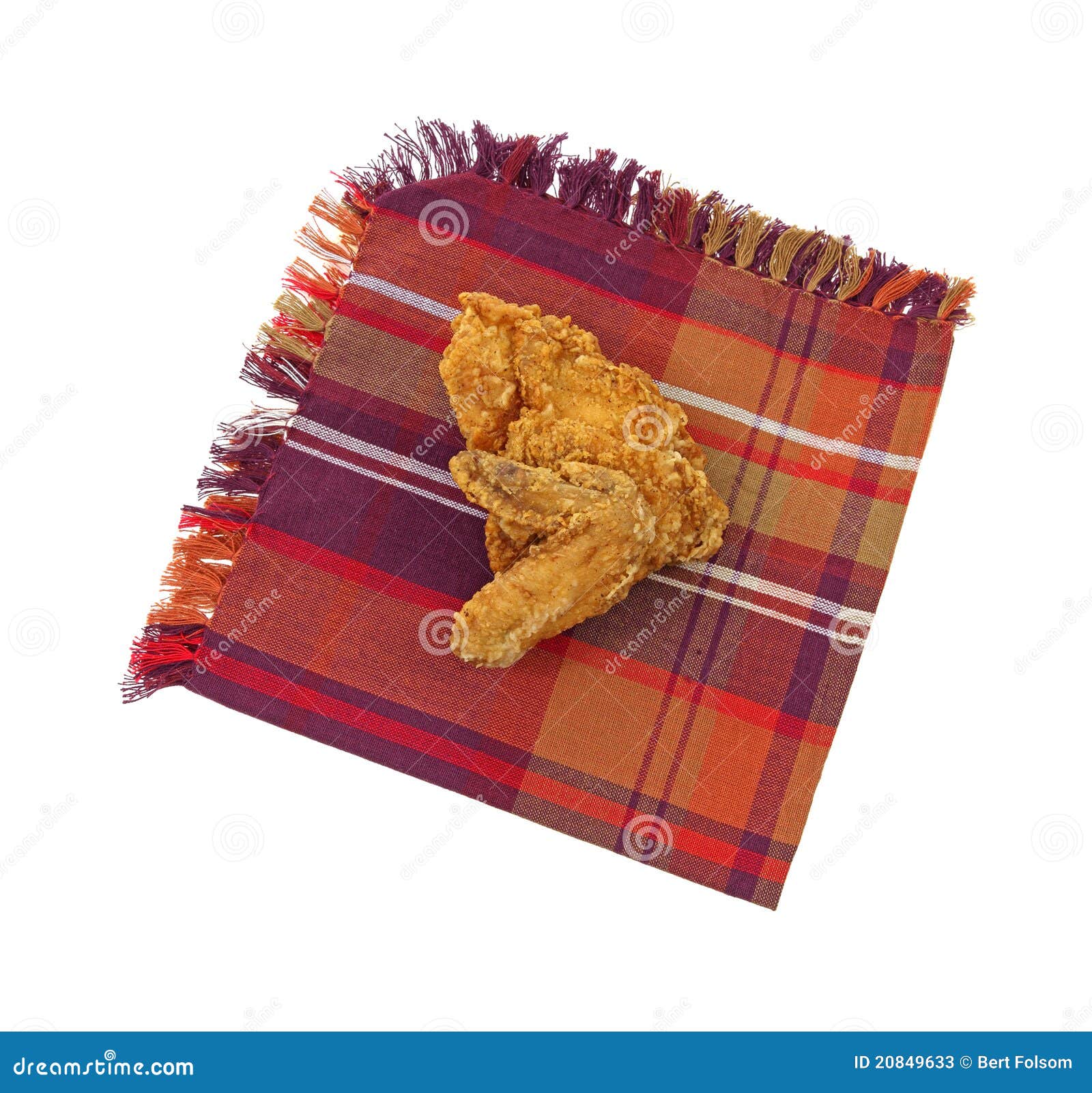 Fried chicken on napkin stock image. Image of brown, cold - 20849633
