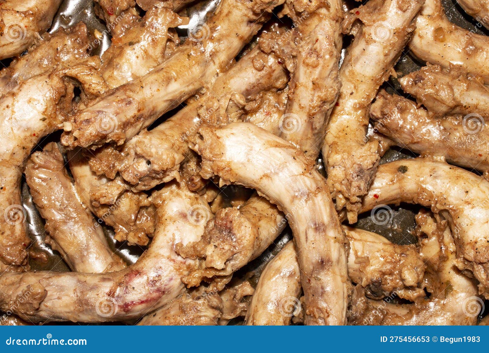 Fried Chicken Necks.Chicken Necks Fried in a Frying Pan Stock Image ...