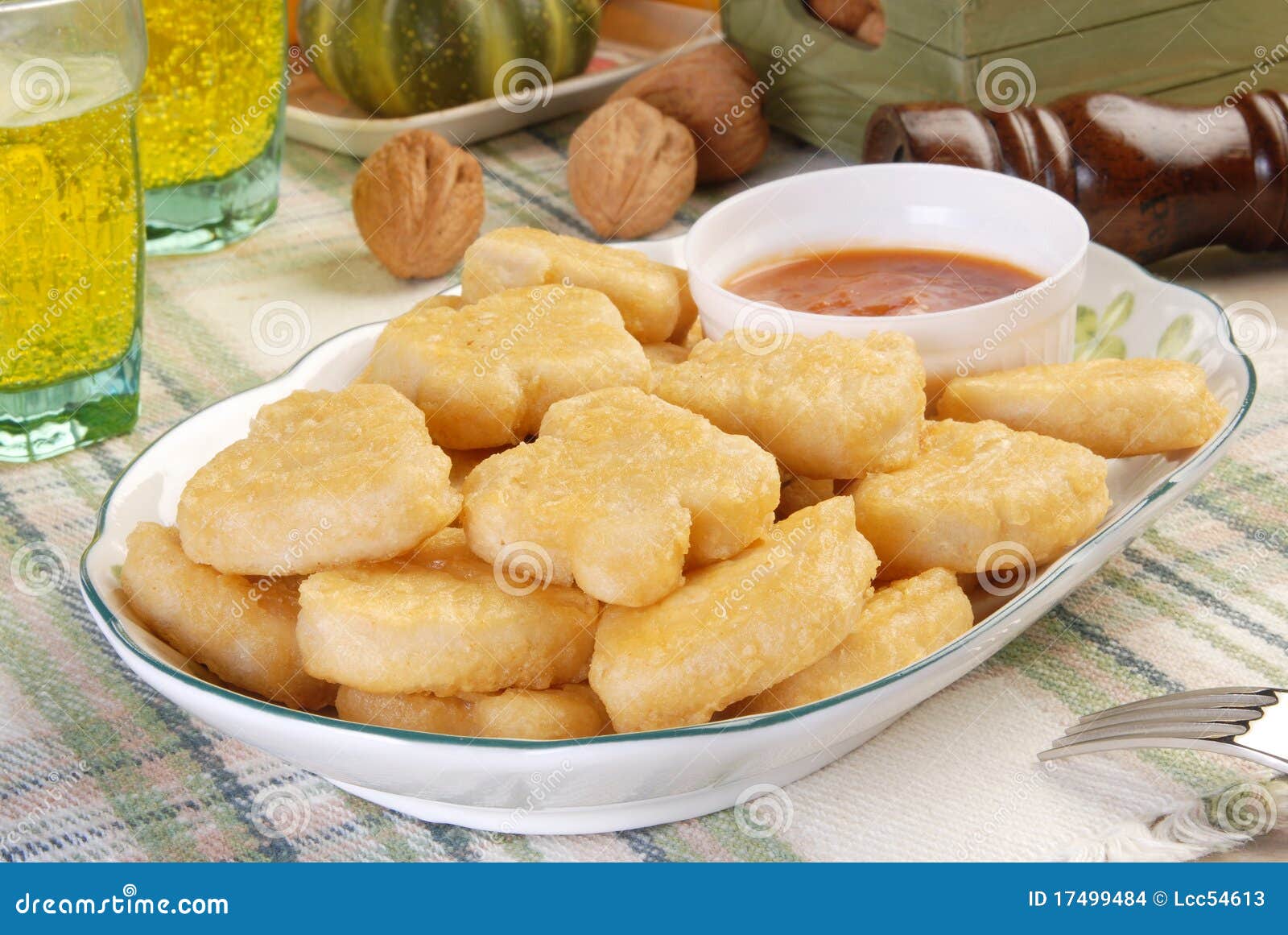 Fried chicken nuggets stock photo. Image of mealtime - 17499484