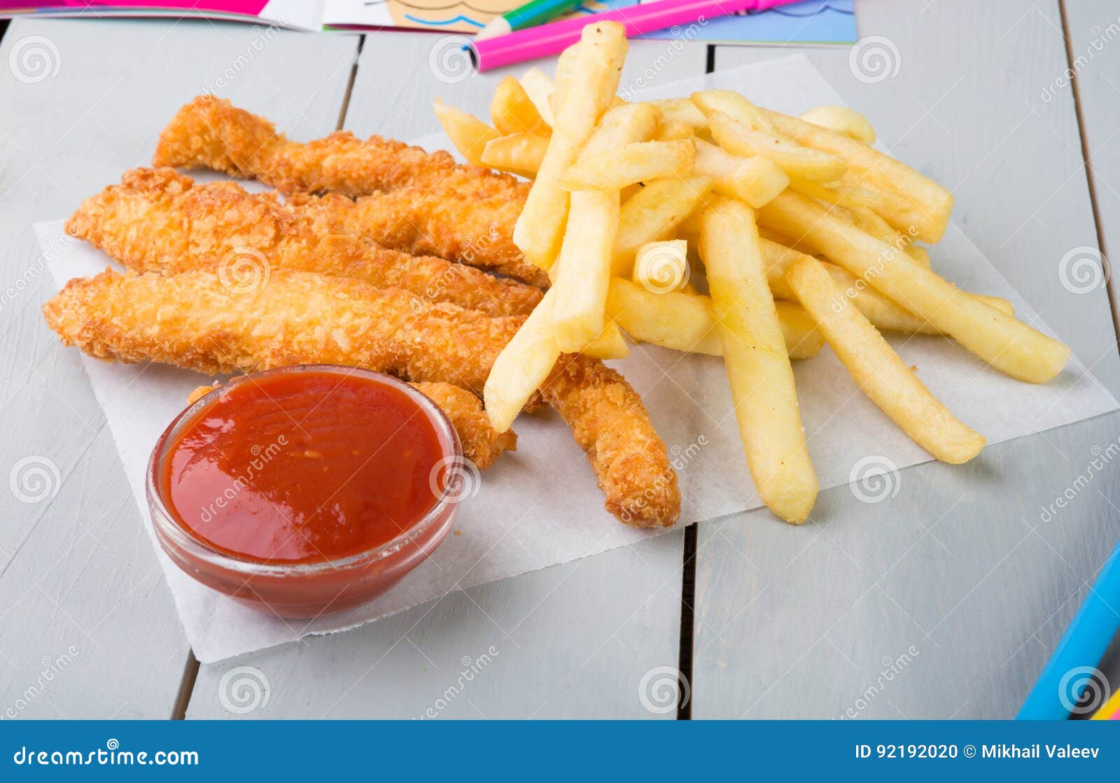 Fried Chicken Nuggets and French Fries Stock Photo - Image of nugget ...