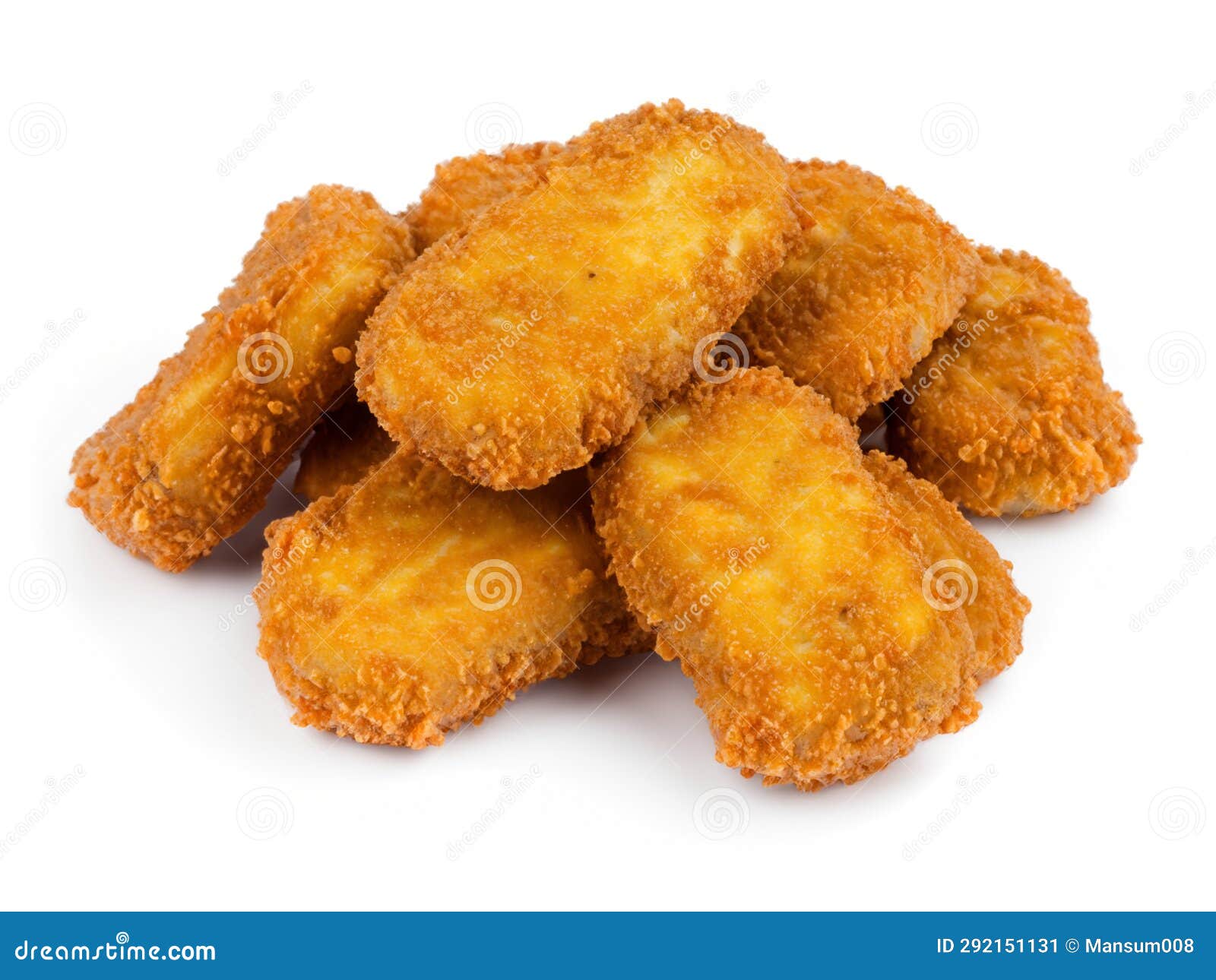 Fried Chicken Nuggets on a White Background Stock Image - Image of ...