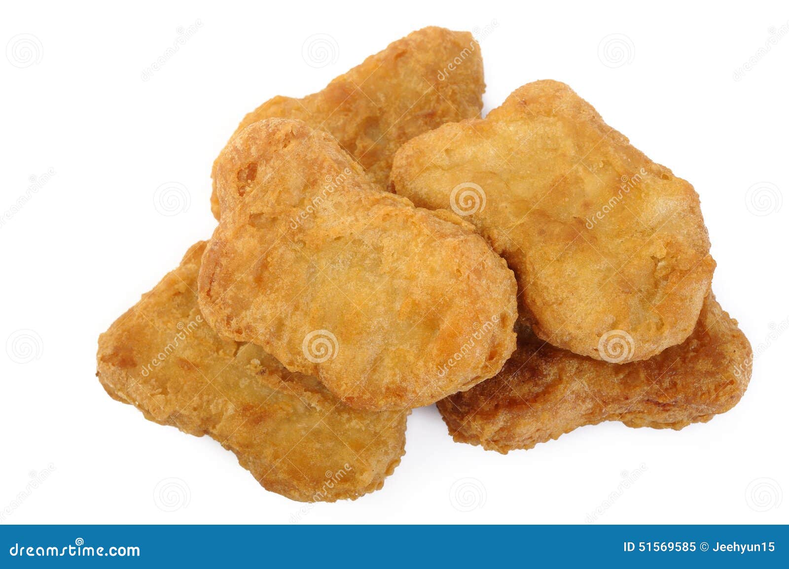 Fried Chicken Nuggets on White Background Stock Image - Image of ...