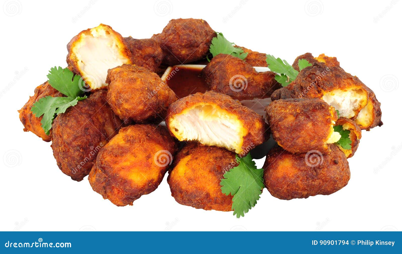 Fried Chicken Pakora Isolated on a White Background Stock Photo - Image ...
