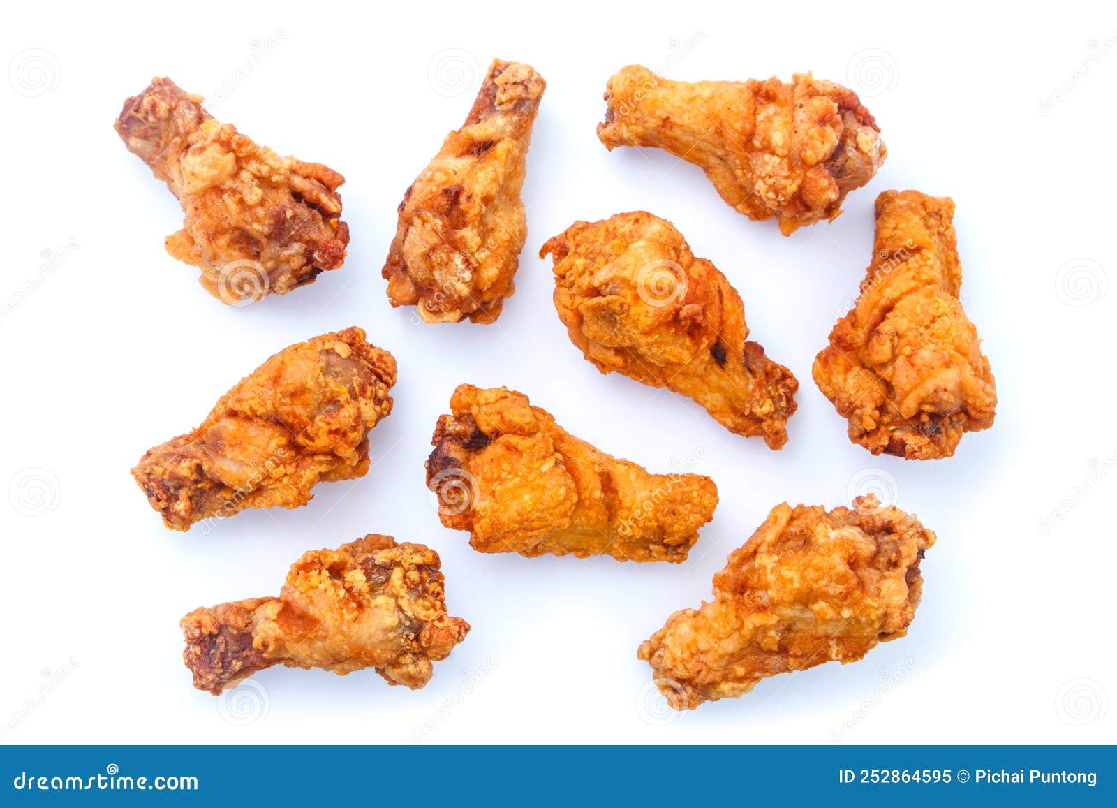 Fried Chicken Pattern Isolated on White Background. Stock Image - Image ...