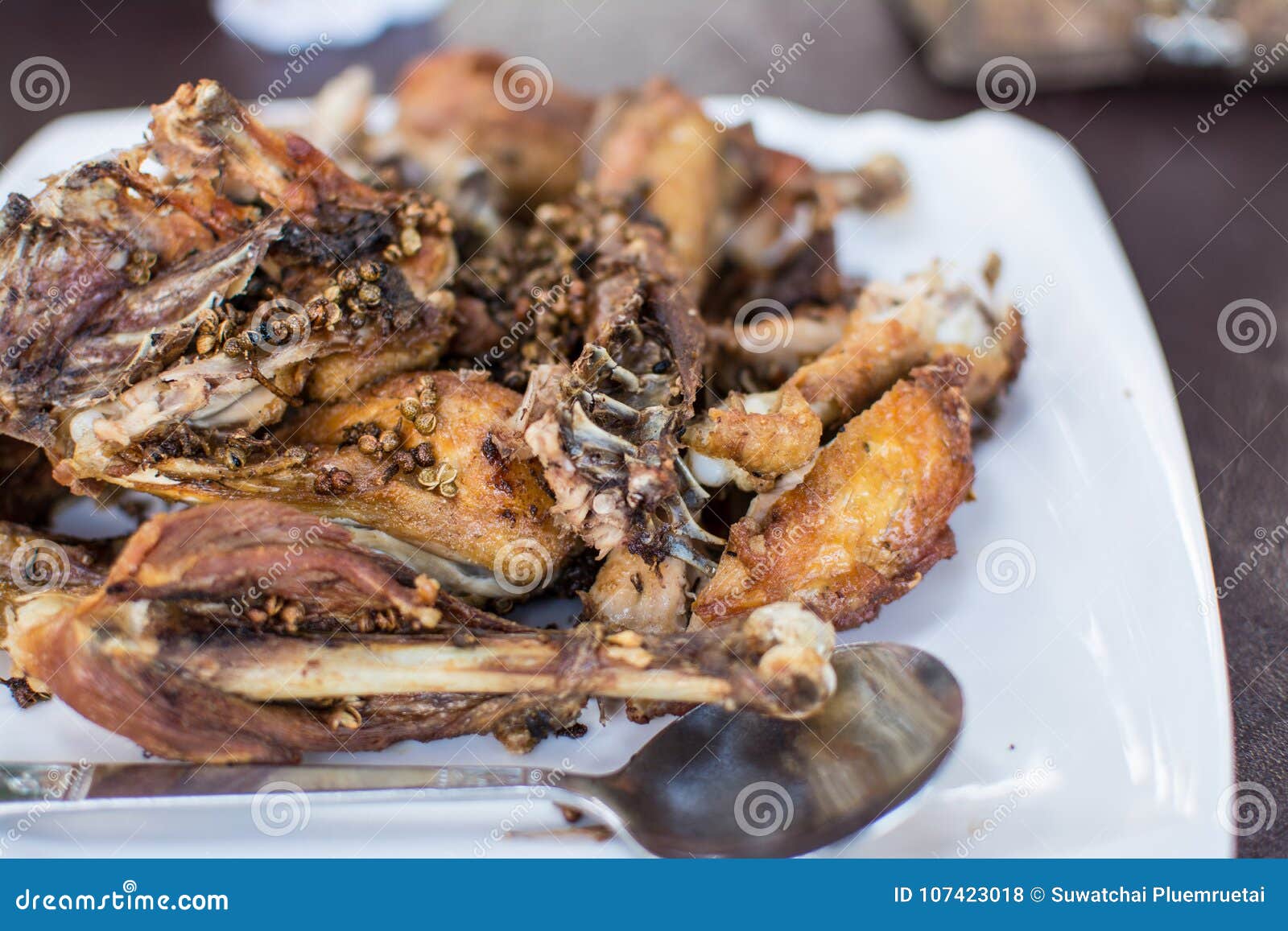 Fried chicken with pepper stock photo. Image of fried - 107423018