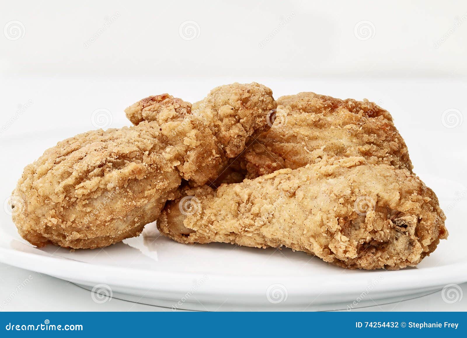 Fried Chicken on a Plate stock photo. Image of poultry - 74254432