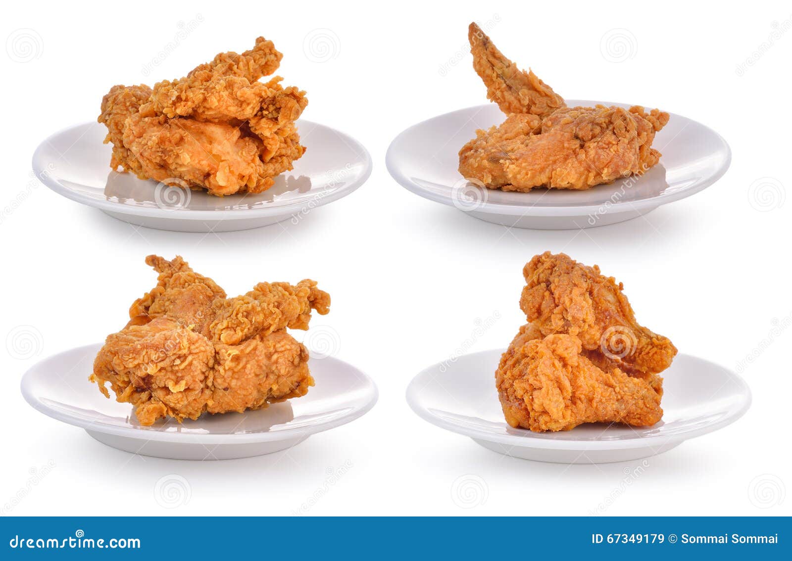 Fried chicken on a plate stock image. Image of white - 67349179