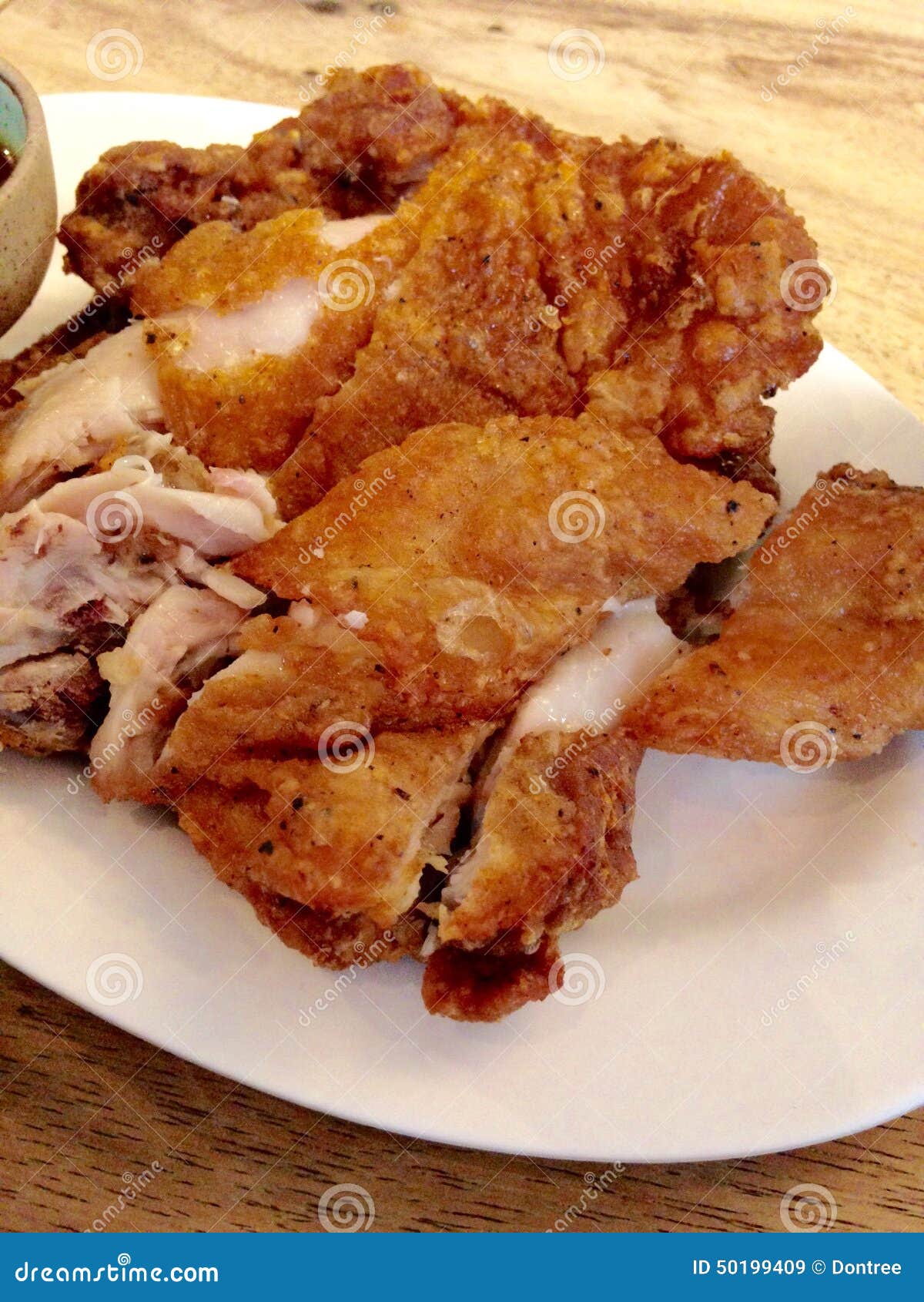 Fried Chicken with Red Spicy Sauce Stock Image - Image of thai, spicy ...