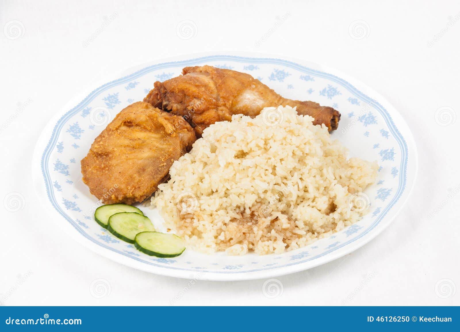 Fried chicken rice set stock photo. Image of dishware - 46126250