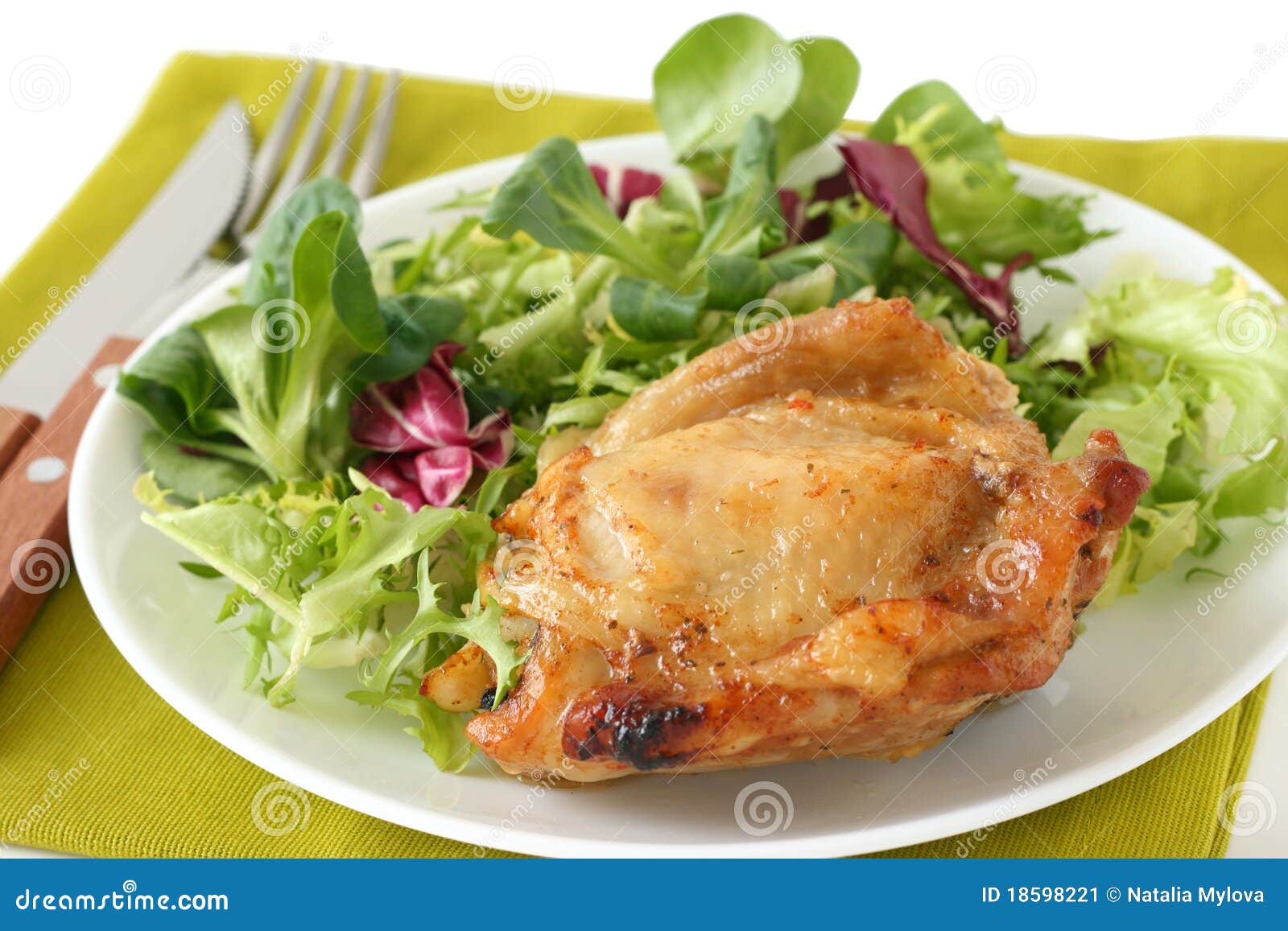 Fried chicken with salad stock image. Image of fresh - 18598221