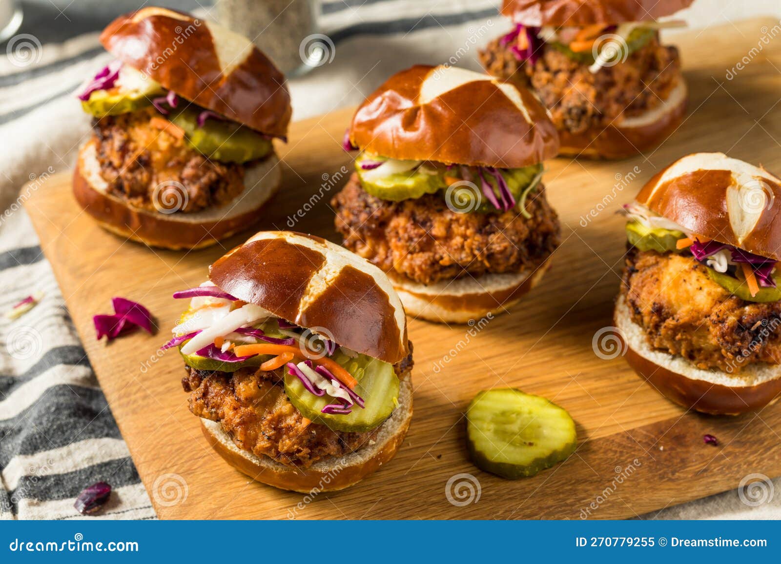 Fried Chicken Sandwich Sliders Stock Image - Image of food, tasty ...