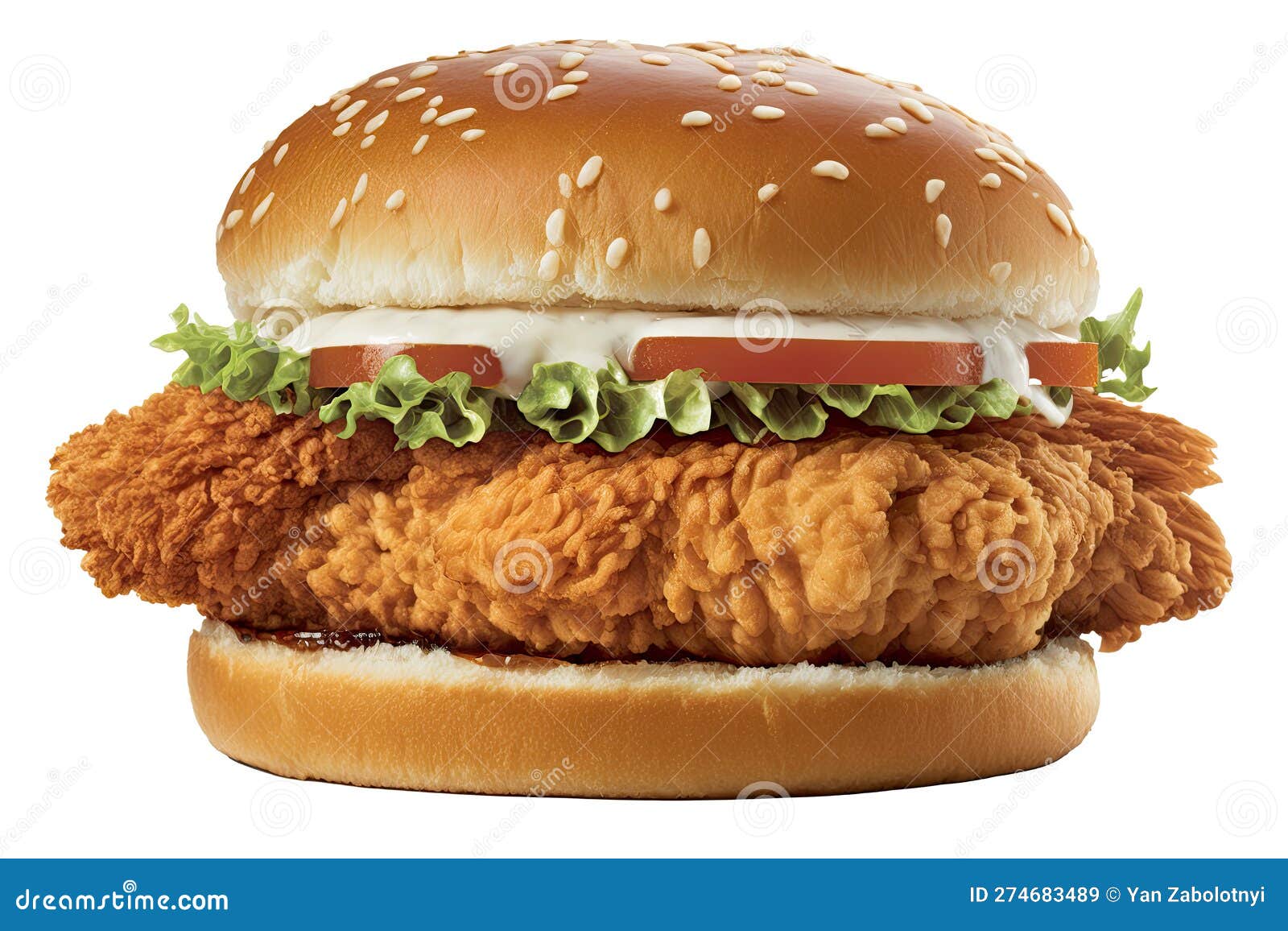 Fried Chicken Sandwich on a Transparent Background. Generative AI Stock ...