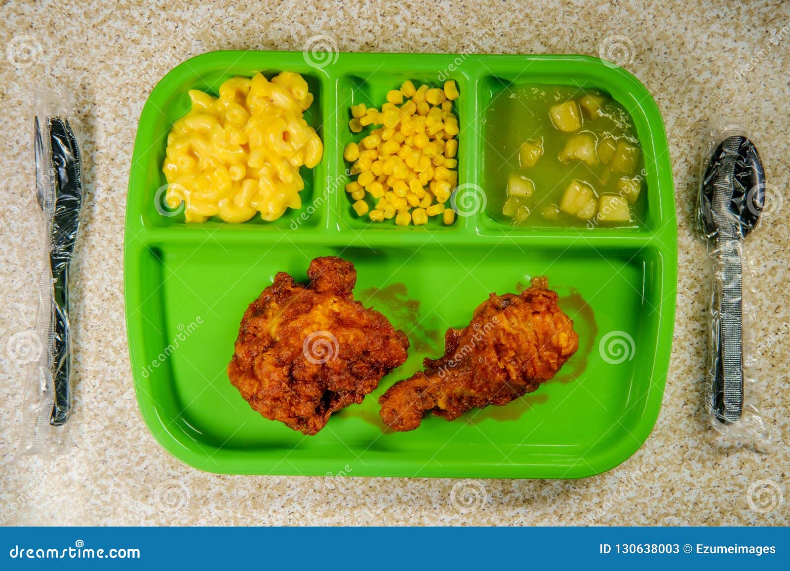 Fried Chicken School Lunch imagen de archivo. Imagen de aprendizaje ...