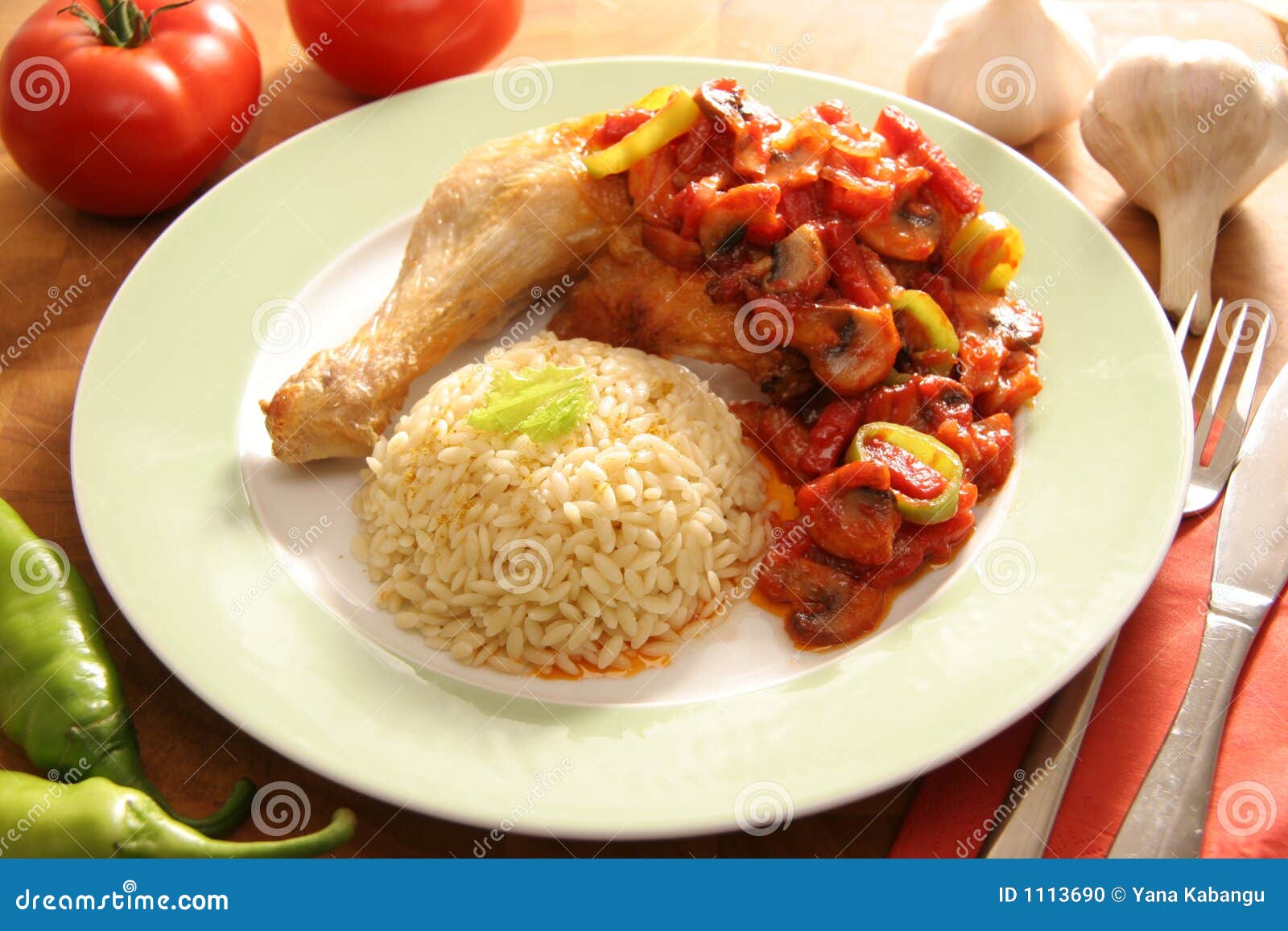 Fried Chicken with Souse and Pasta. Stock Photo - Image of cook, tasty ...