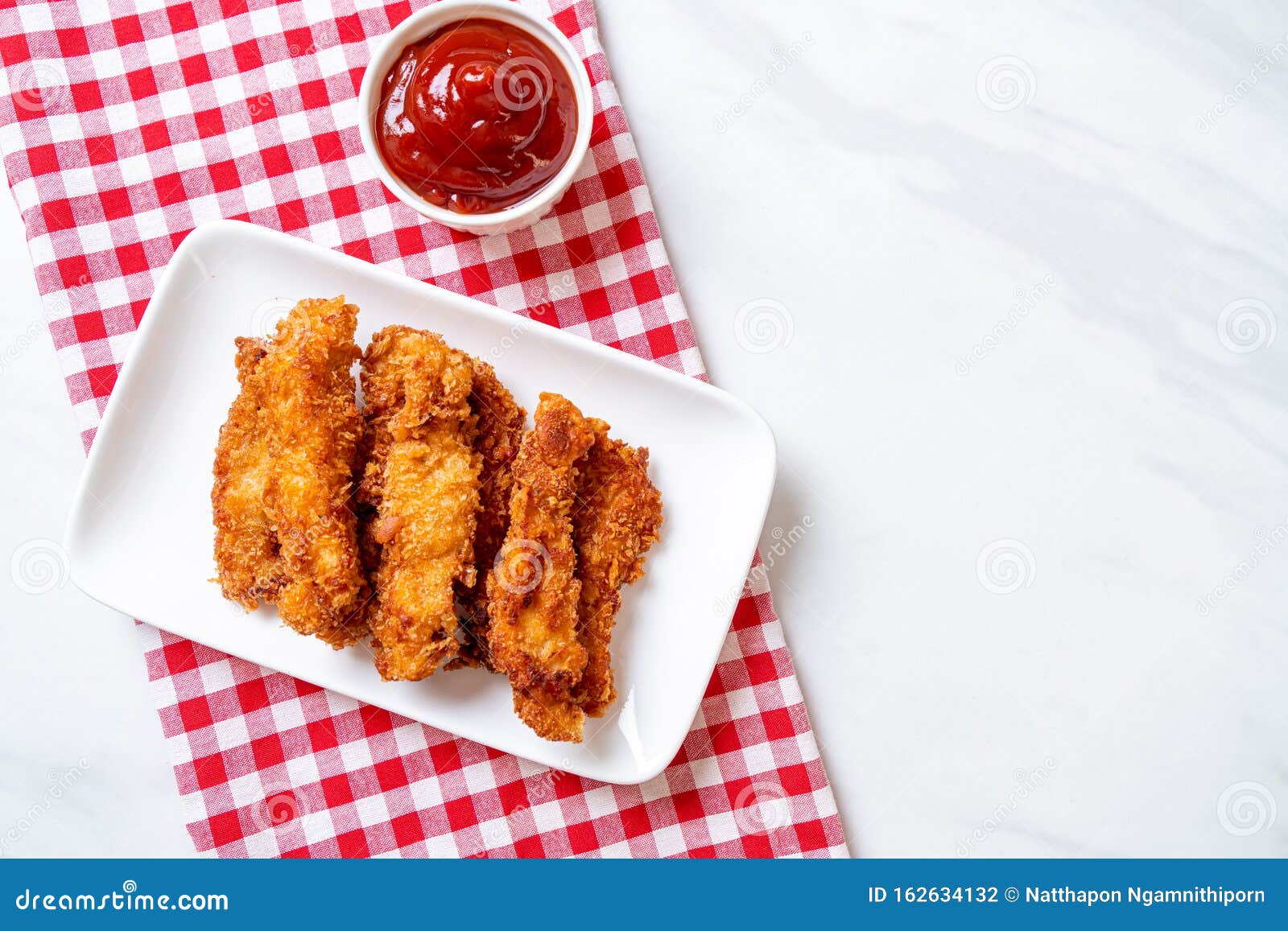 Fried chicken stick stock photo. Image of board, crunchy - 162634132