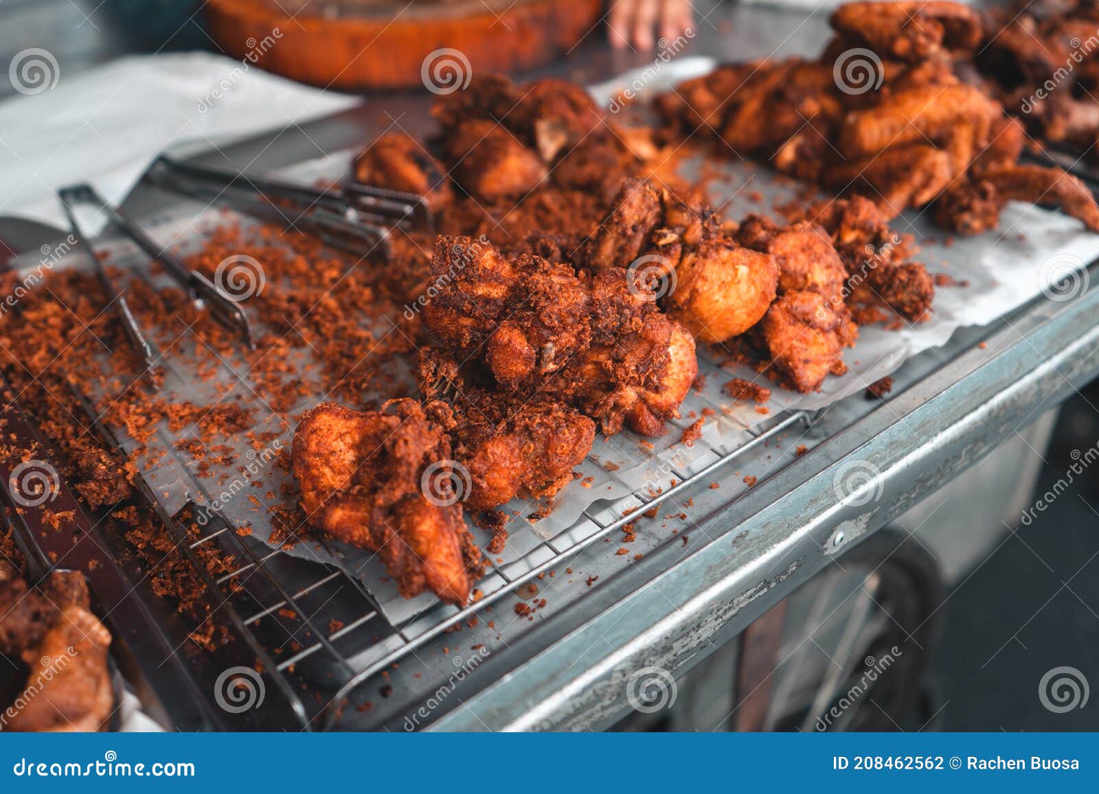 Fried Chicken and Sticky Rice in Thailand,Fried Chicken at the Market ...