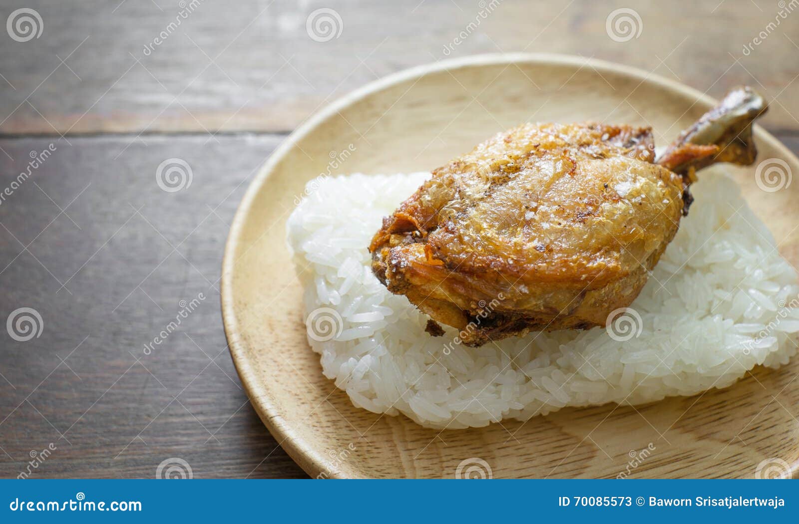 Fried Chicken with Sticky Rice Stock Image - Image of thai, barbecue ...