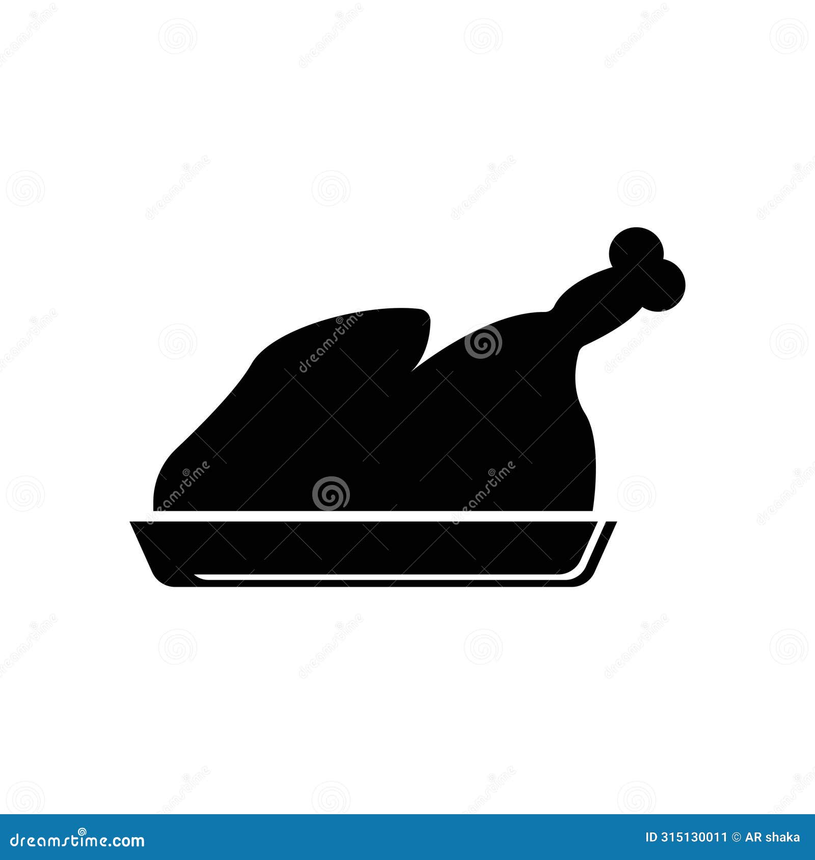 Fried Chicken Symbol Simple Icon, Illustration Design Template Stock ...