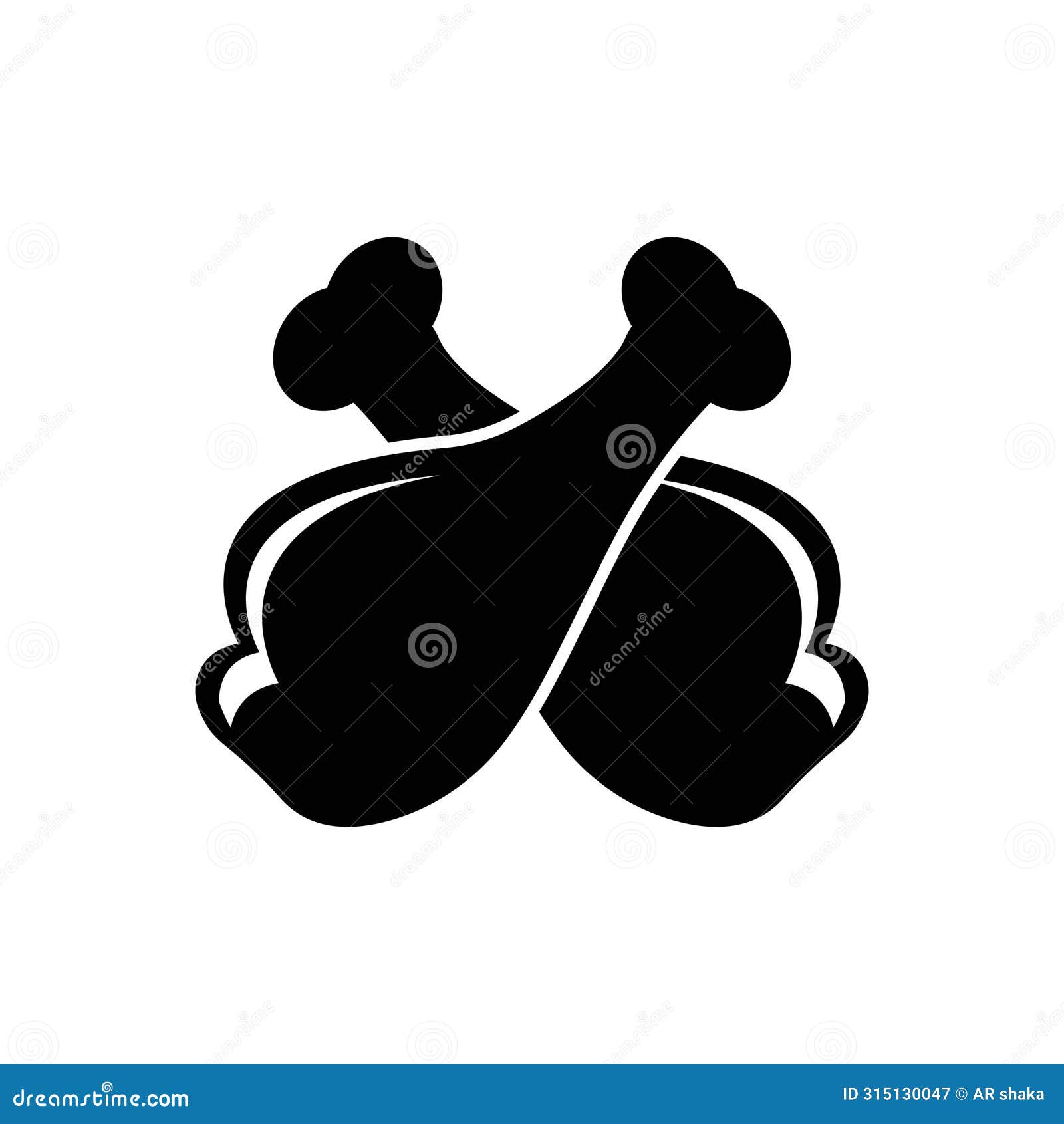 Fried Chicken Symbol Simple Icon, Illustration Design Template Stock ...
