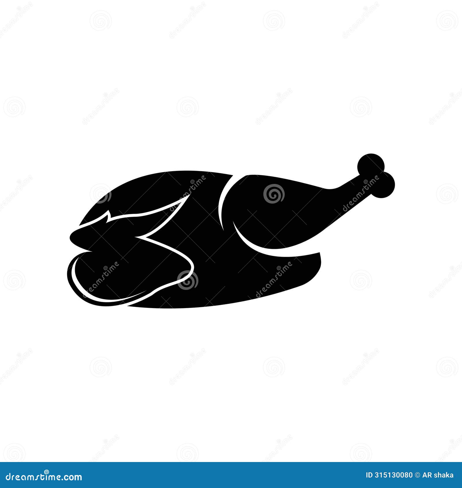 Fried Chicken Symbol Simple Icon, Illustration Design Template Stock ...