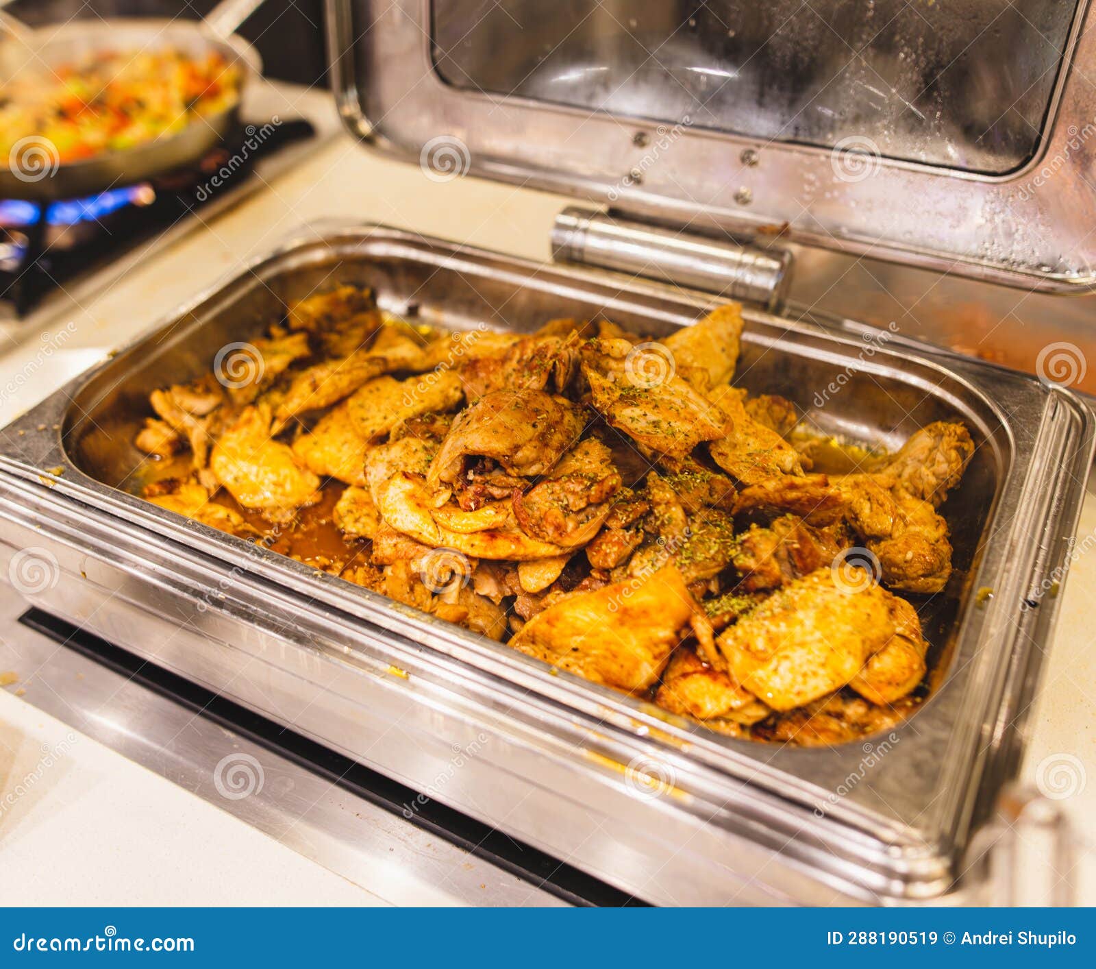 Fried Chicken on a Tray in a Restaurant Stock Image - Image of ...