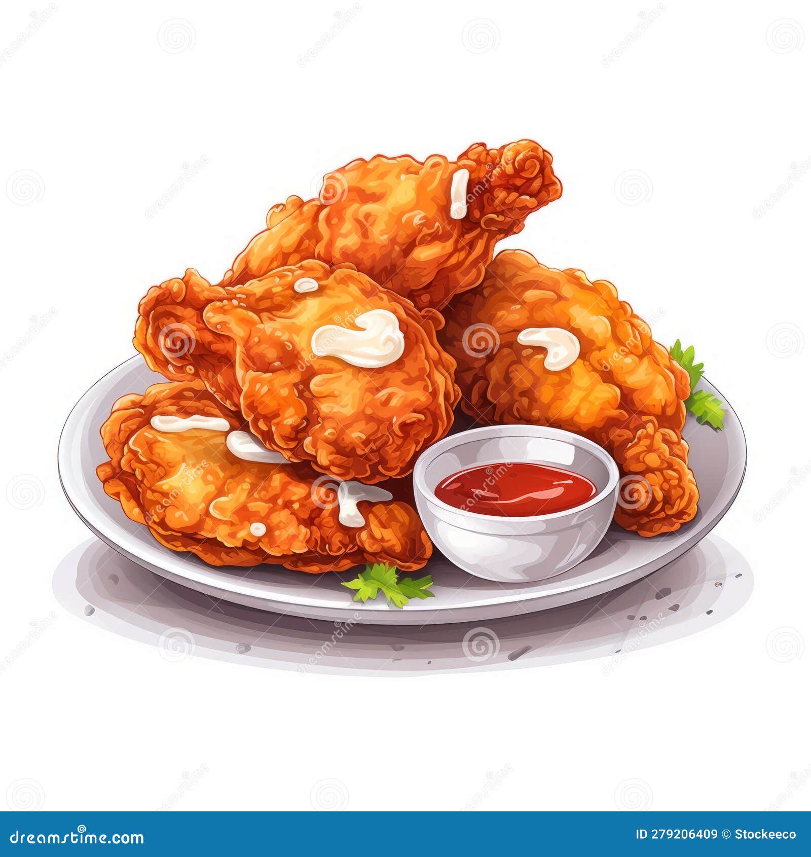 Fried Chicken Vector Image stock illustration. Illustration of meat ...