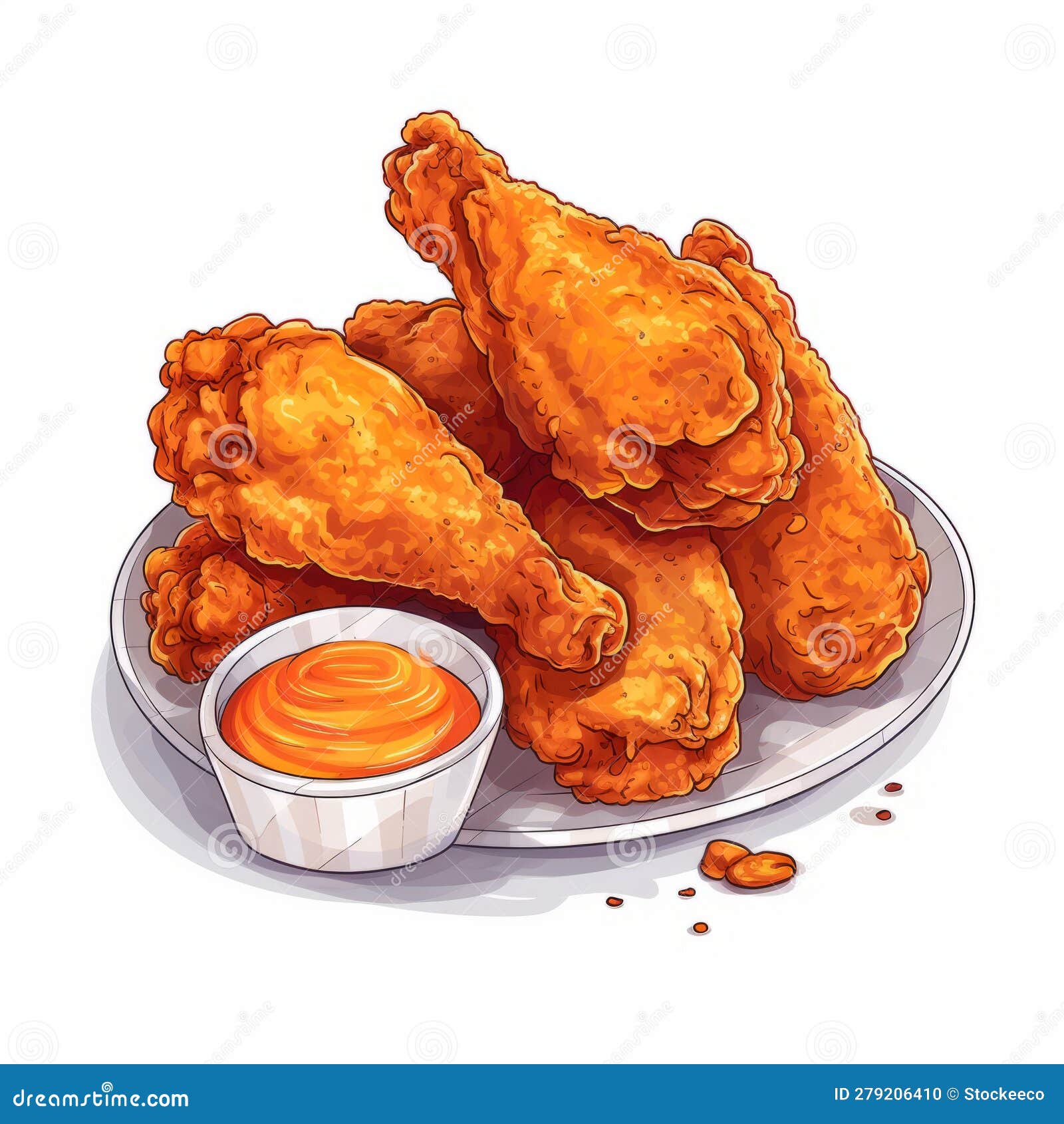 Fried Chicken Vector Image on White Background Stock Illustration ...