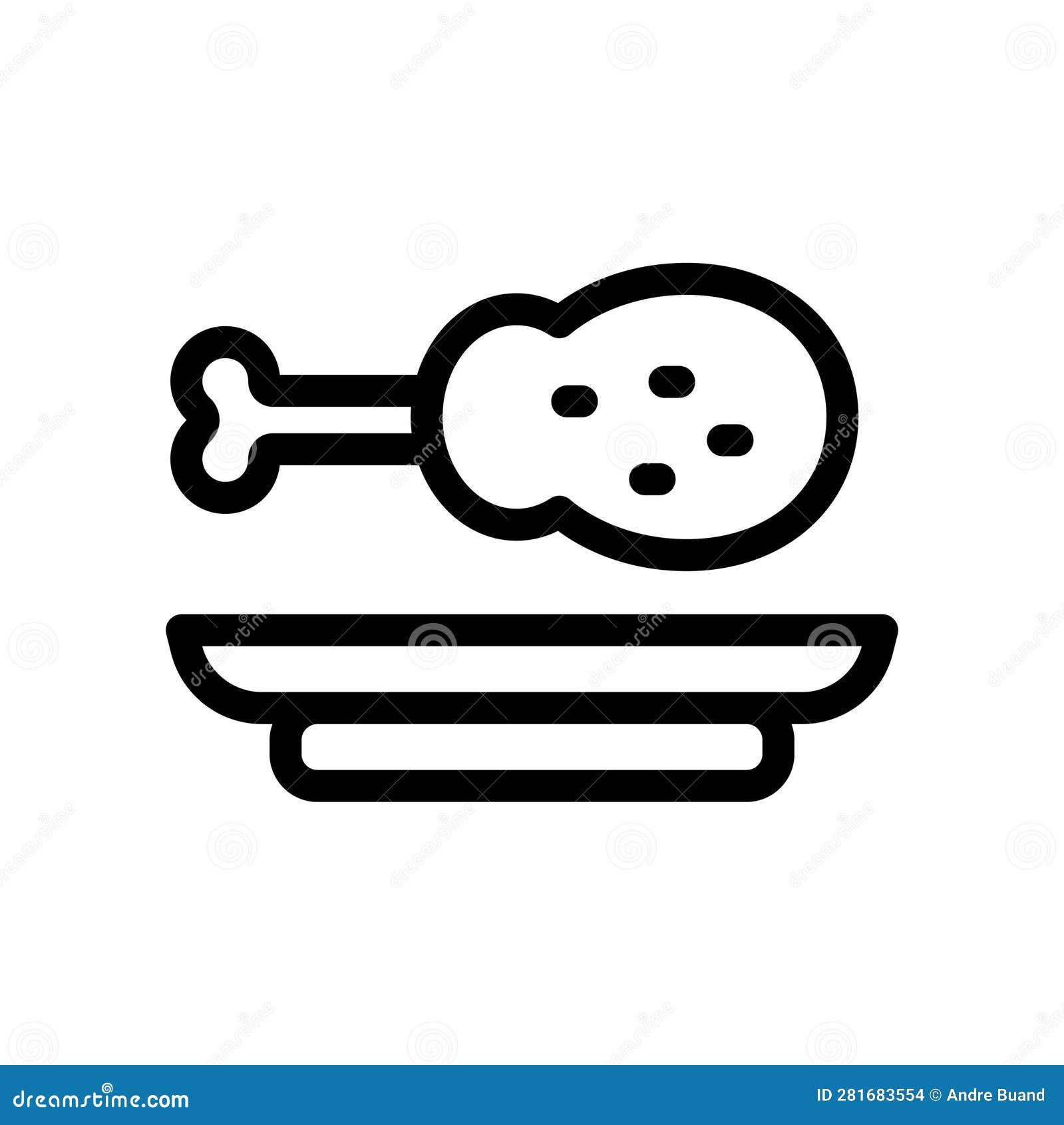 Fried Chicken Vector Line Icon Stock Illustration - Illustration of ...