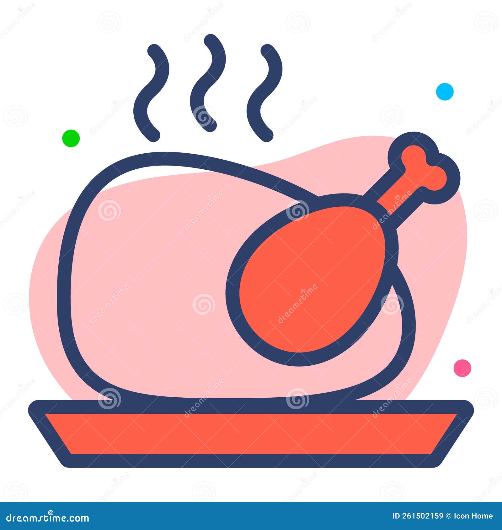 Fried Chicken Vector Line Icon. Simple Creative Vector Line Icon Stock ...