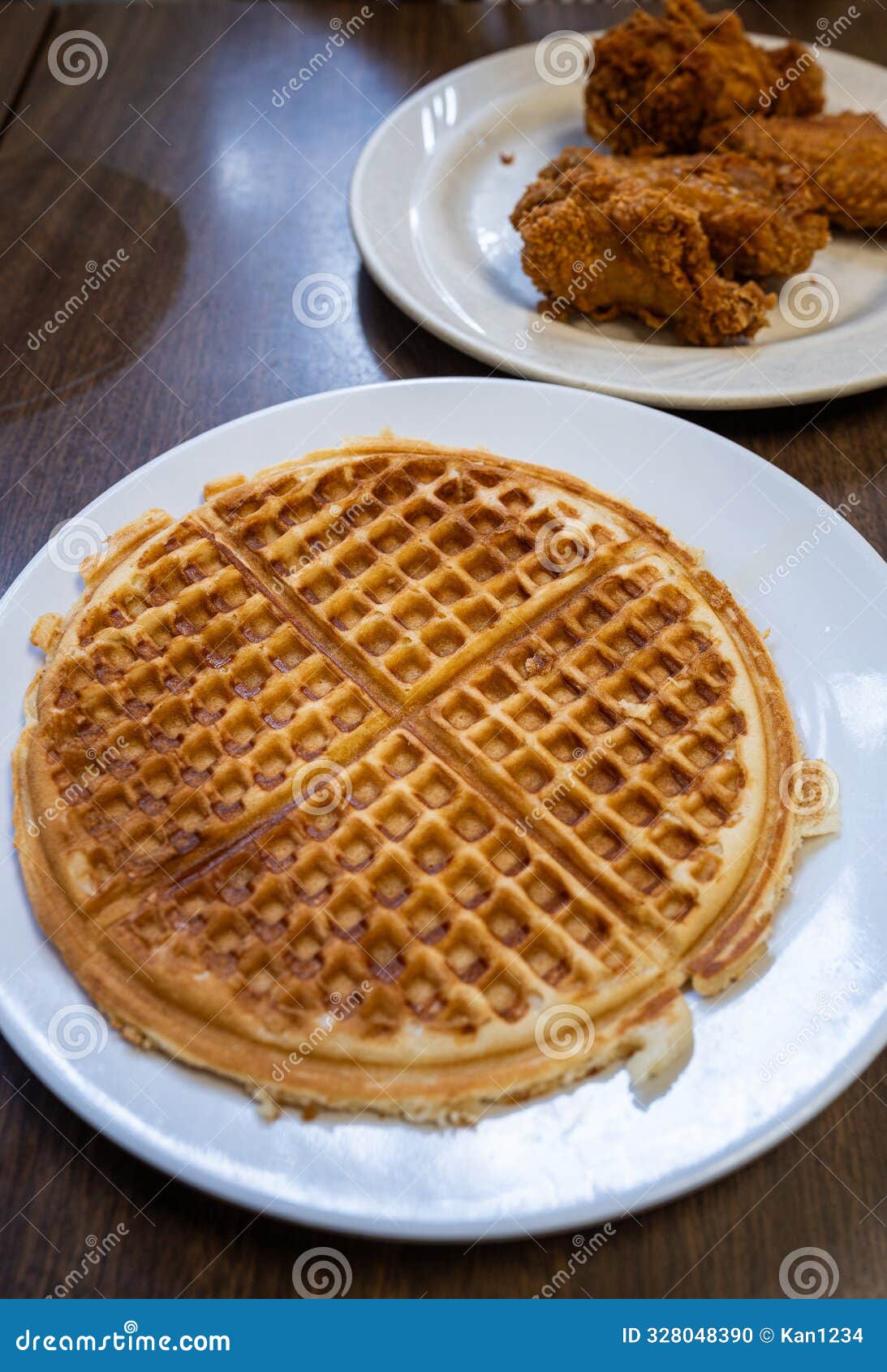 Fried Chicken and Waffle - American Breakfast Stock Photo - Image of ...