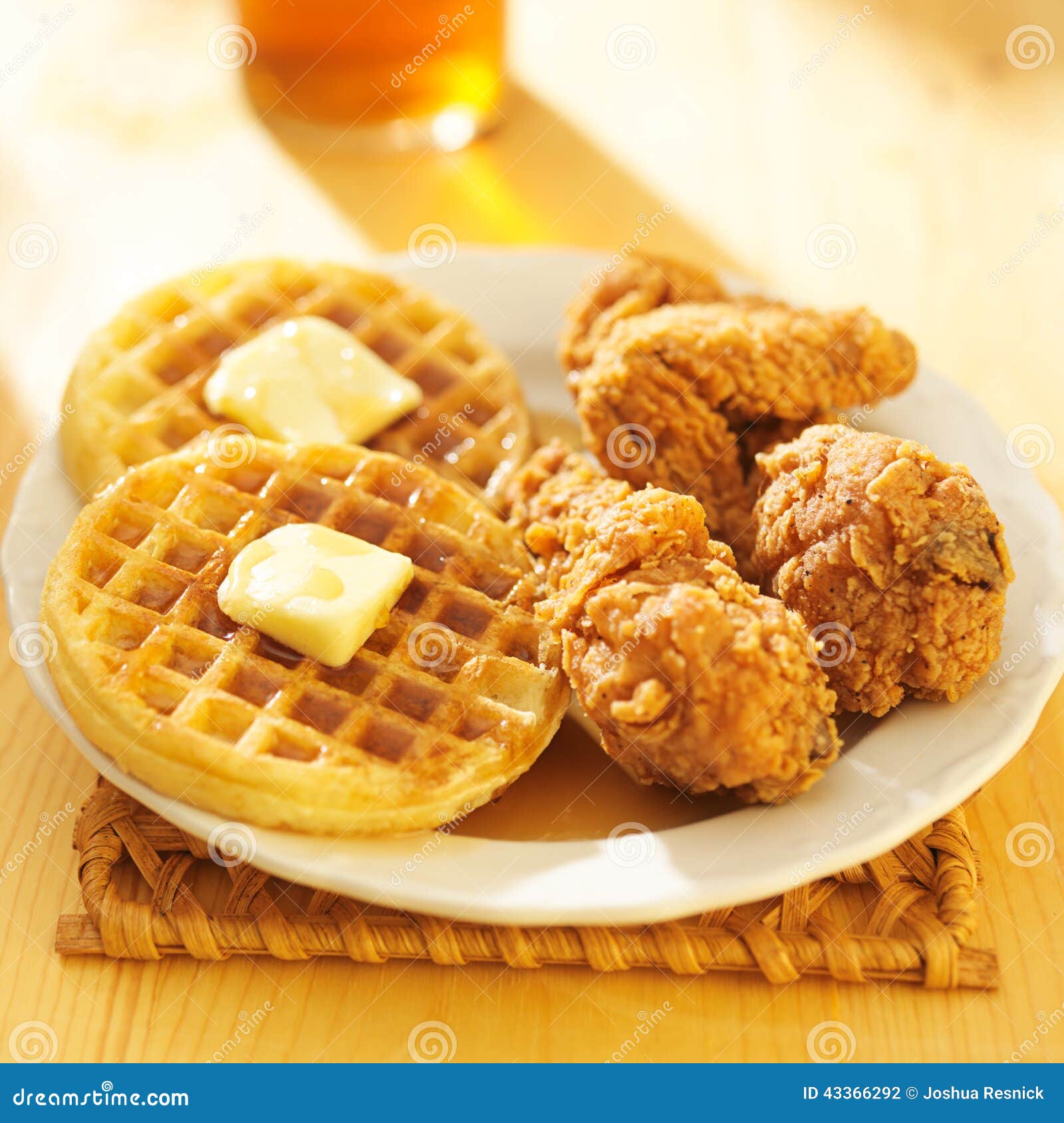 Fried Chicken and Waffles Meal Stock Photo - Image of sweet, cuisine ...