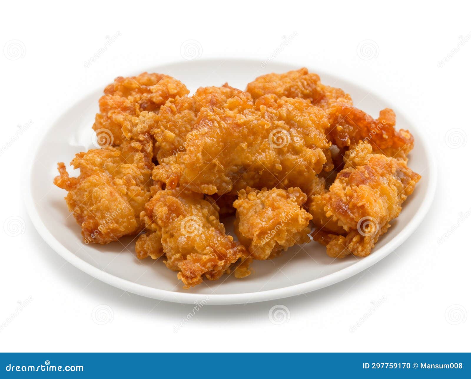 Fried Chicken on White Background Stock Photo - Image of restaurant ...