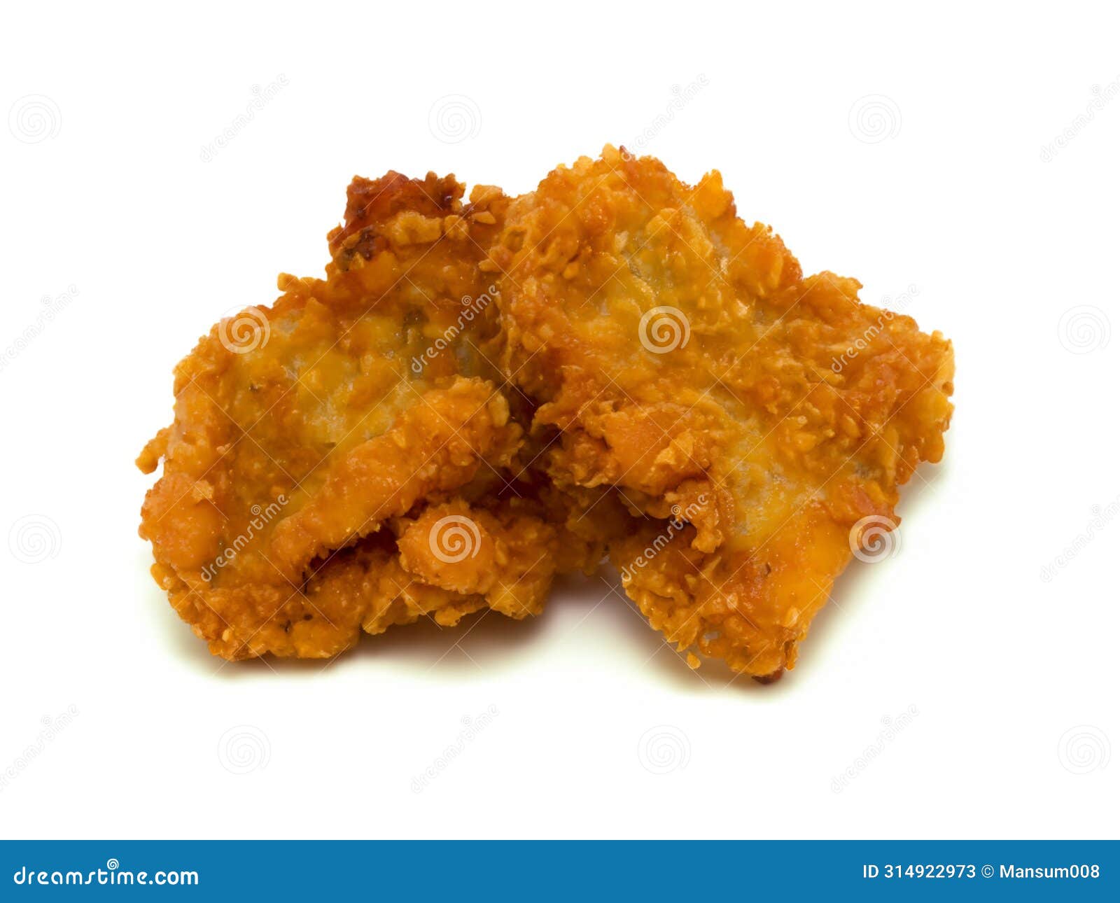 Fried Chicken on White Background Stock Image - Image of meat, gourmet ...