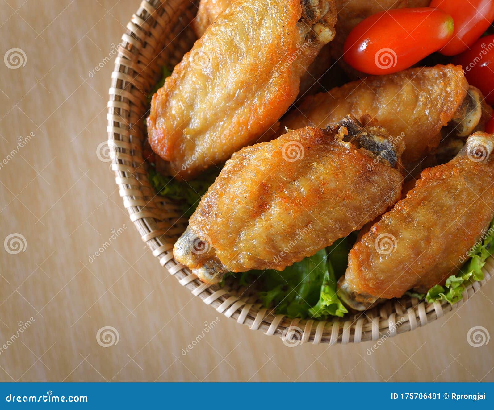 Fried Chicken Wing with Fish Sauce Stock Image - Image of dinner, table ...