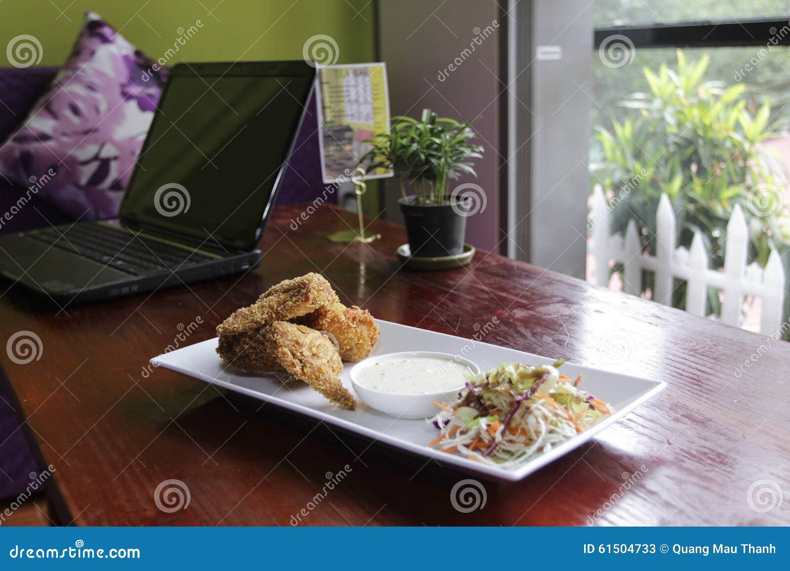 Fried Chicken Wing at Working Corner Stock Image - Image of chopped ...
