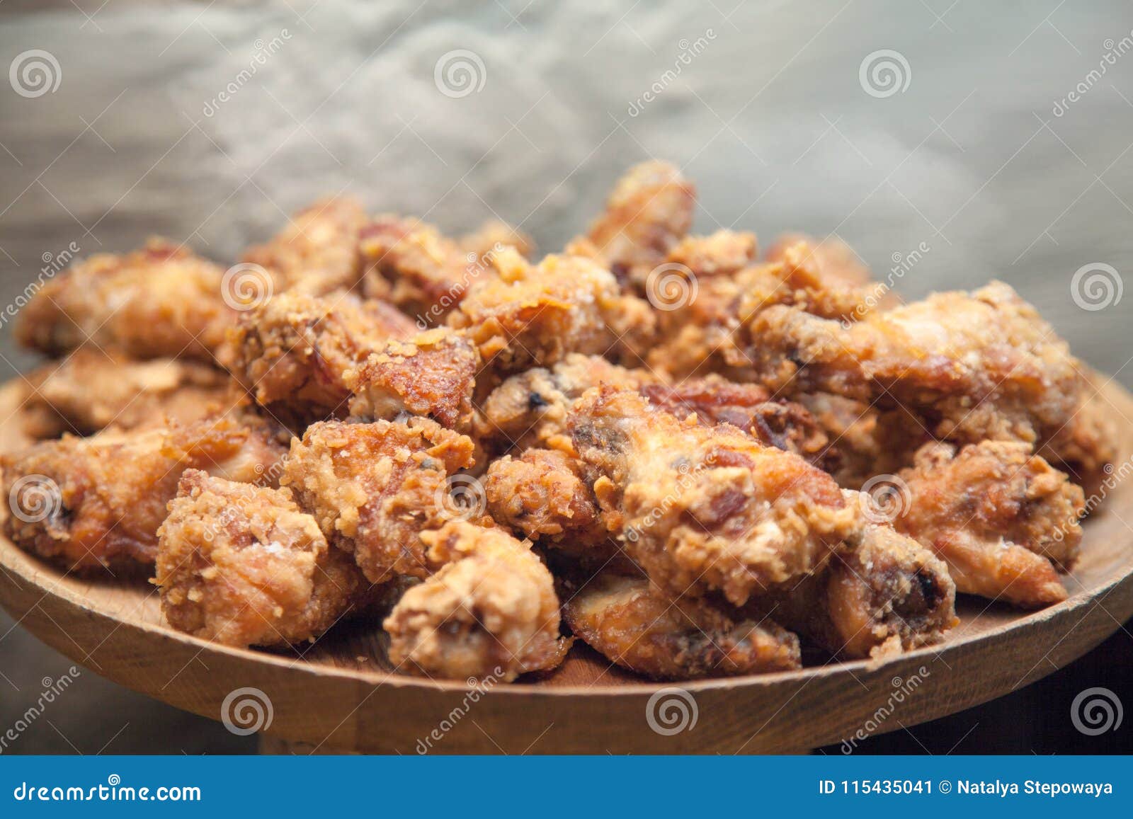 Fried Chicken Wings in Breading Restaurant, Menu Concept Stock Image ...