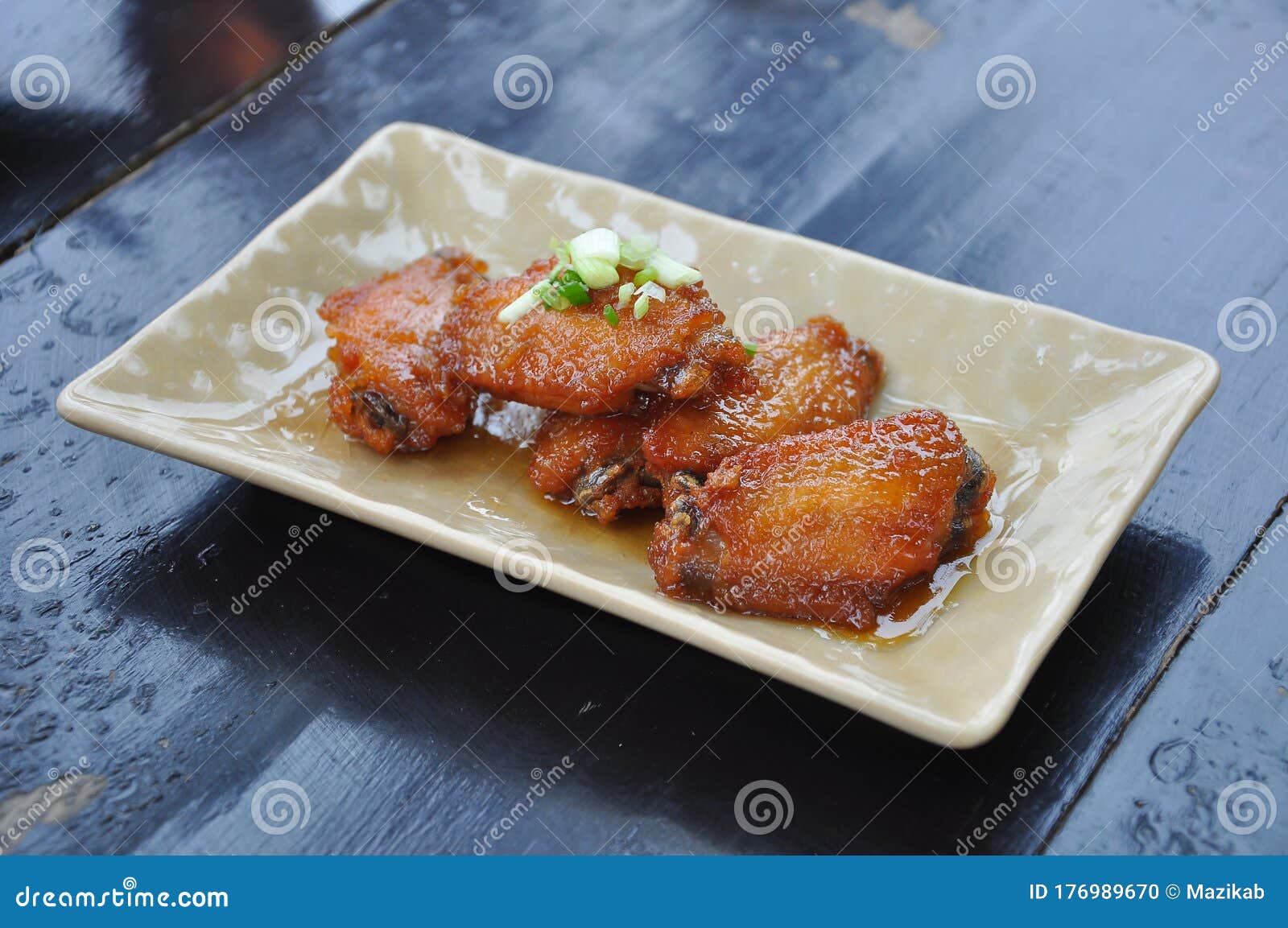 Fried Chicken Wings with Fish Sauce Stock Photo - Image of lunch, food ...
