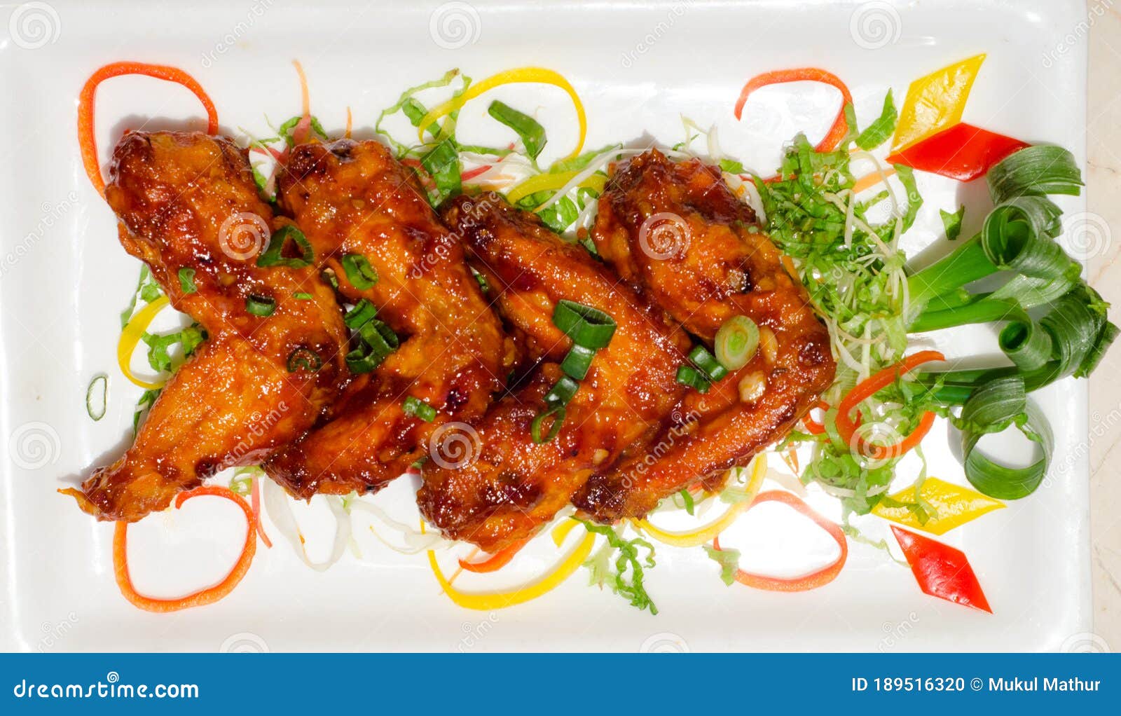 Fried Chicken Wings Placed on a Platter Stock Photo - Image of meal ...