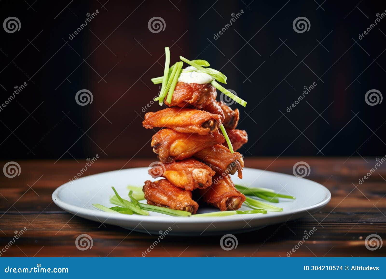 Fried Chicken Wings Stack with Celery Sticks Stock Photo - Image of ...